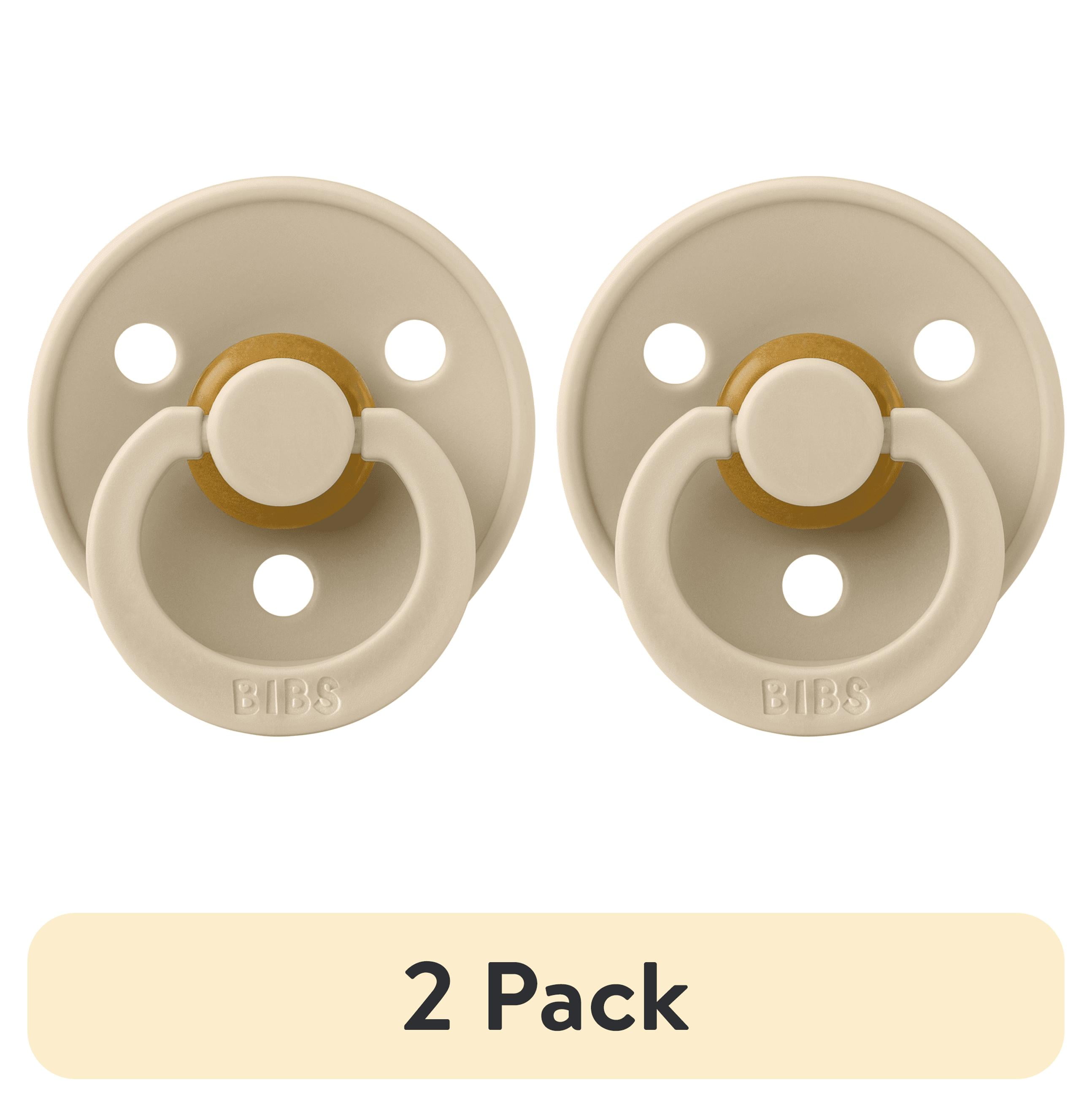 (2 pack) BIBS Colour, Natural Rubber Latex Pacifier Size 1, 0-6 Months ...