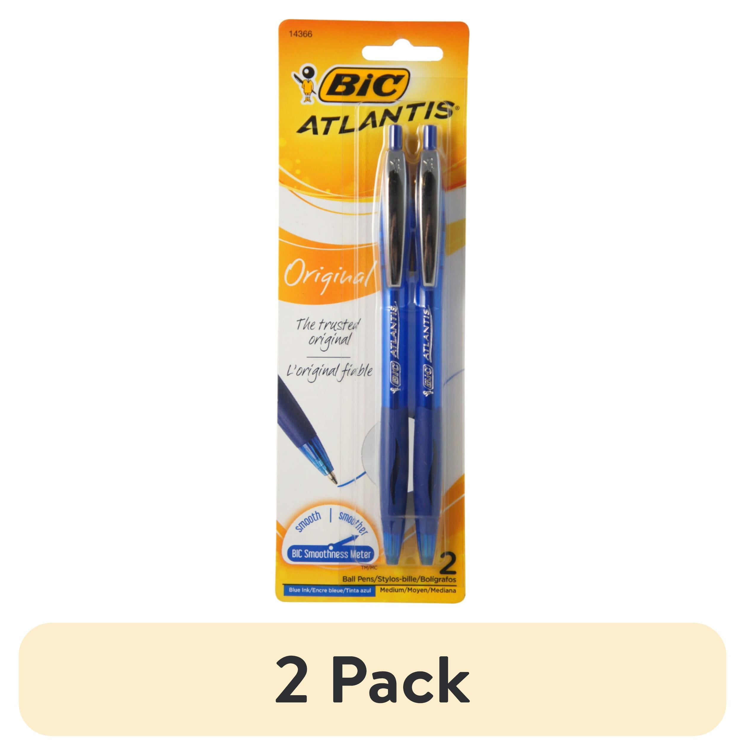 (2 pack) BIC, BICVCGP21BE, Atlantis Ballpoint Pens, 2 / Pack - Walmart.com