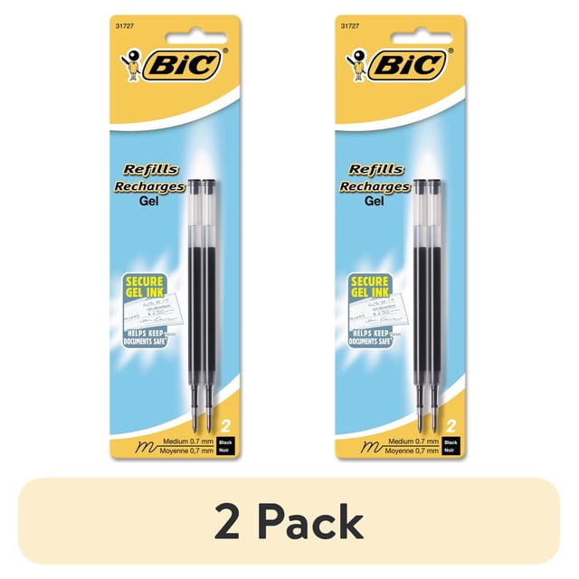 (2 pack) BIC Gel Refill (0.7 mm), Black, 2-Count - Walmart Business ...