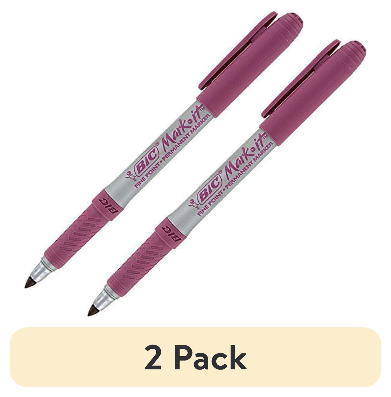 (2 pack) BIC Mark It Permanent Markers, Fine Point, Desert Rose, Dozen ...