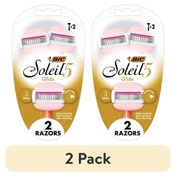 (2 pack) BIC Soleil Glide Disposable Razors for Women, 5 Blades With ...
