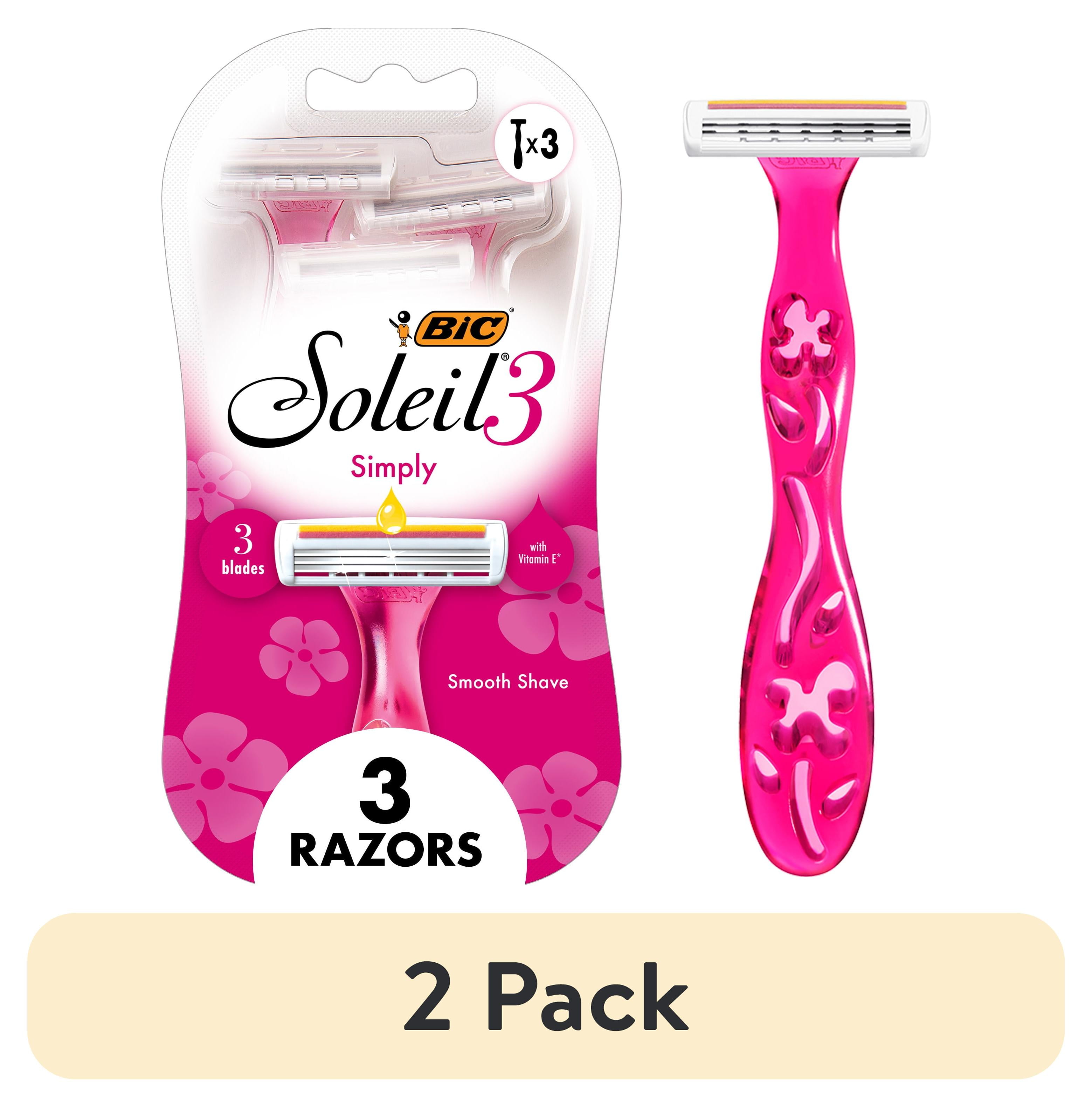 (2 pack) BIC Soleil Simply Smooth Women's 3 Blade Manual Razor, 3 Count ...