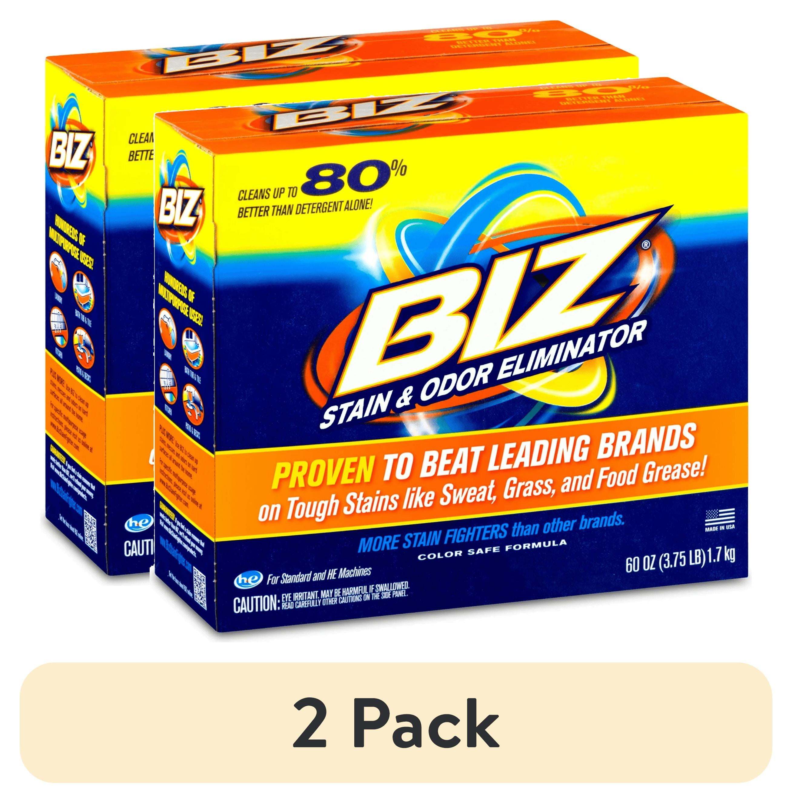 (2 pack) BIZ Stain and Odor Eliminator Powder for Tough Stains, 60 Oz ...