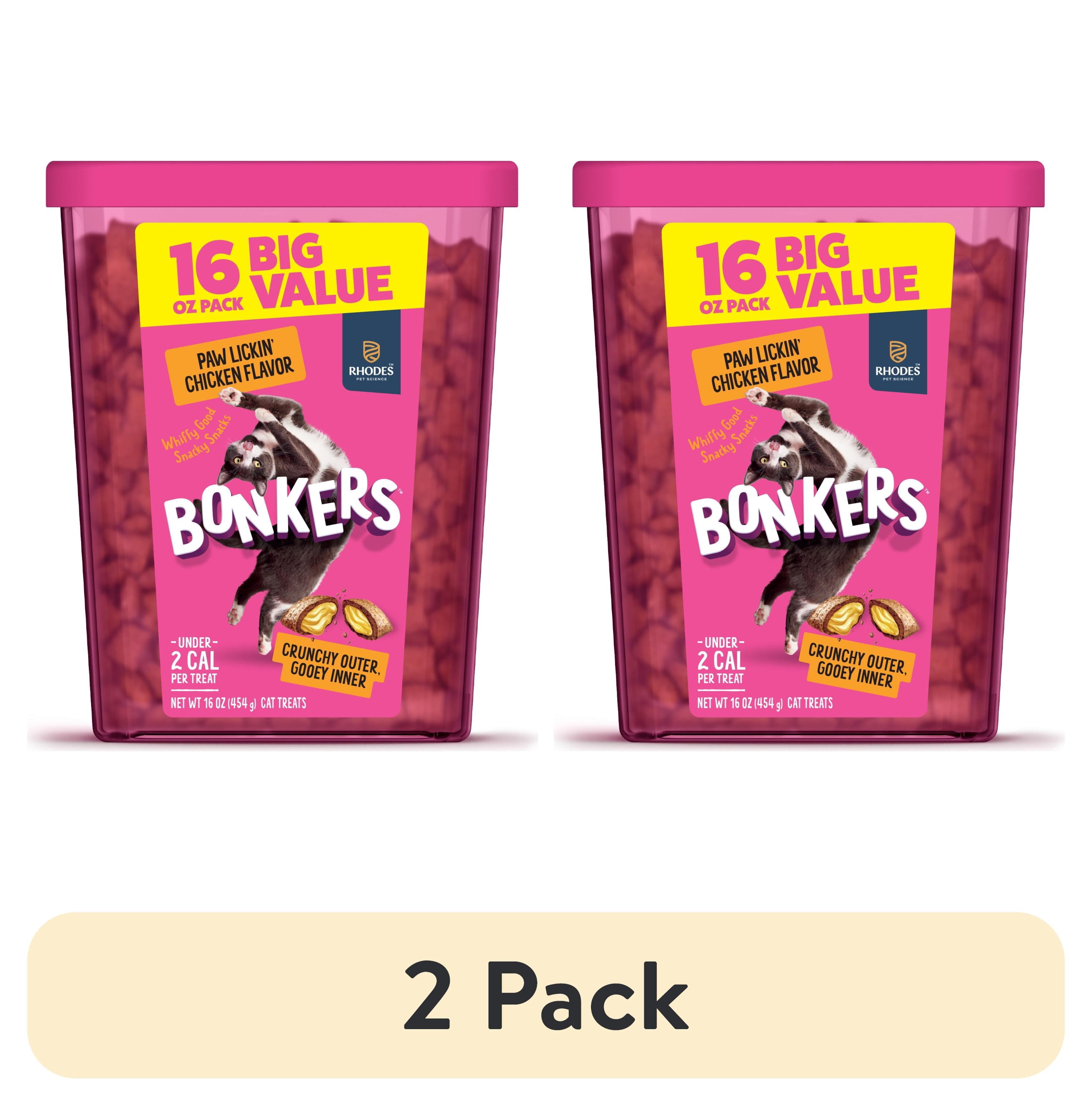 (2 pack) BONKERS Bites Paw Lickin' Chicken Flavor Crunchy & Soft Treats ...