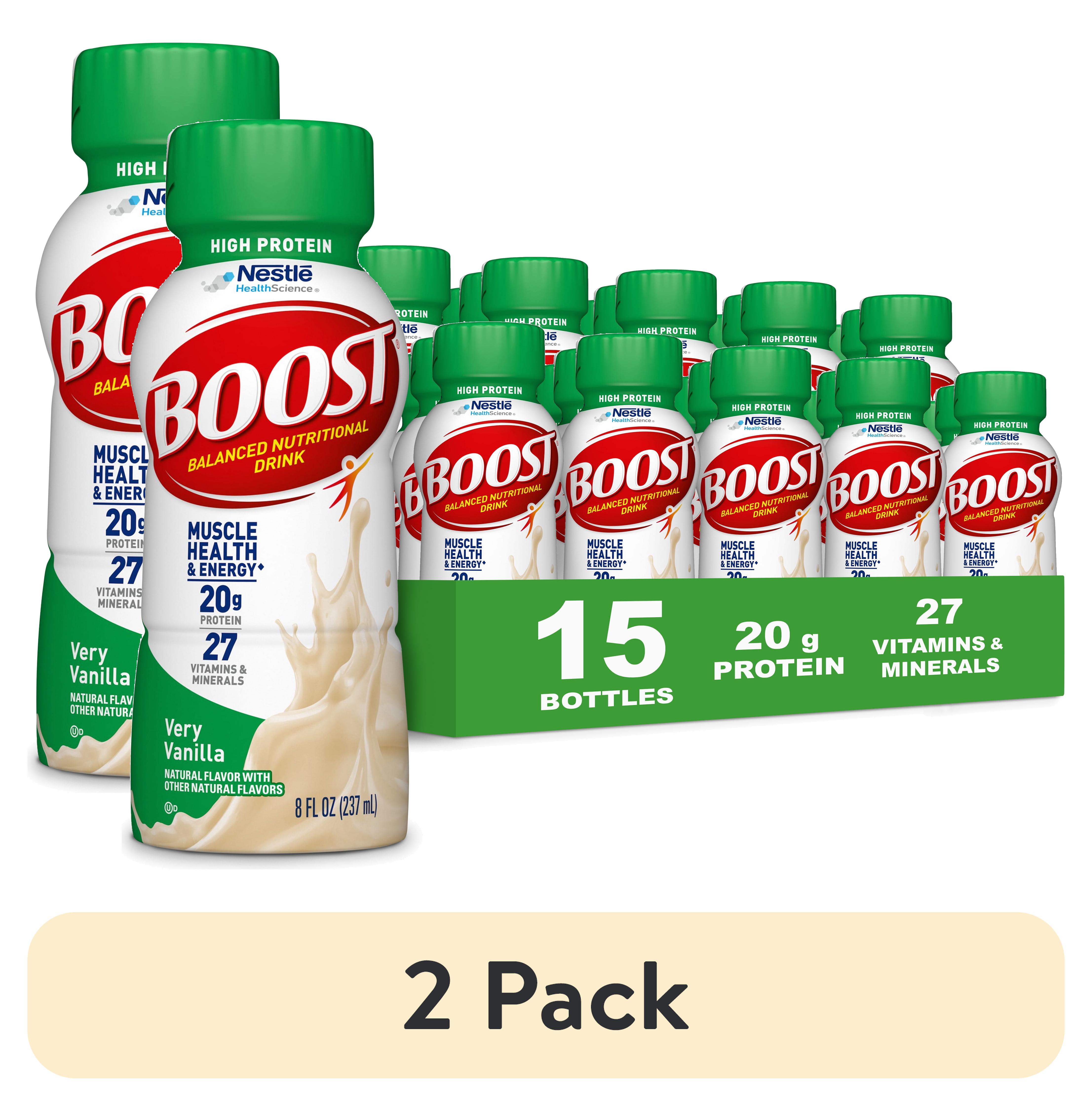 (2 pack) BOOST 20g High Protein Nutritional Drink Shakes, Very Vanilla ...