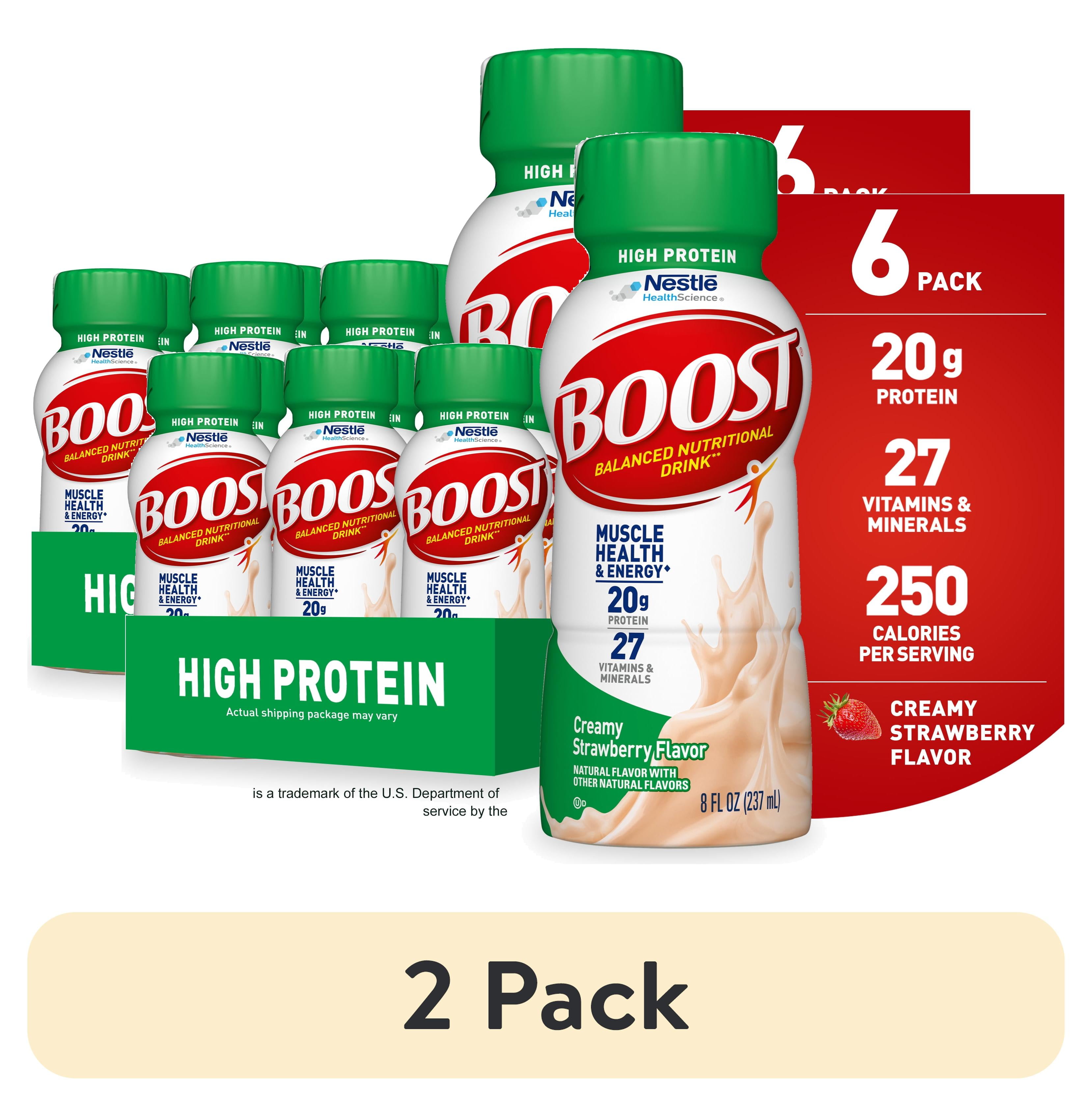 (2 pack) BOOST 20g High Protein Nutritional Drink Shakes, Creamy ...