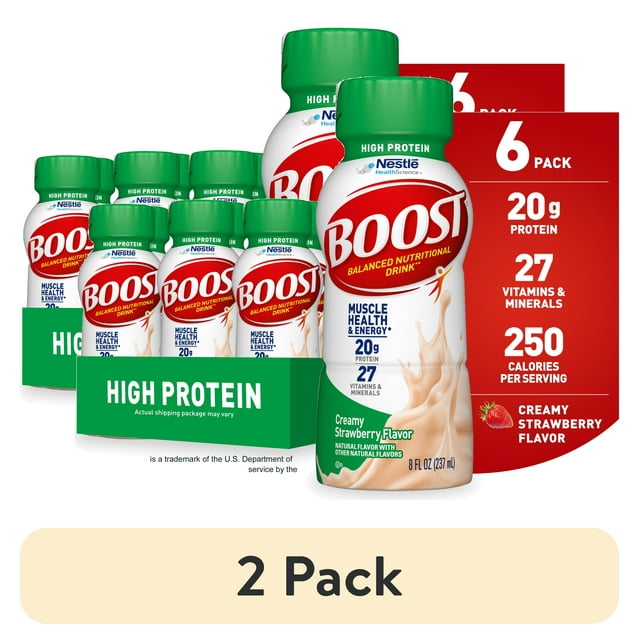 (2 pack) BOOST 20g High Protein Nutritional Drink Shakes, Creamy ...