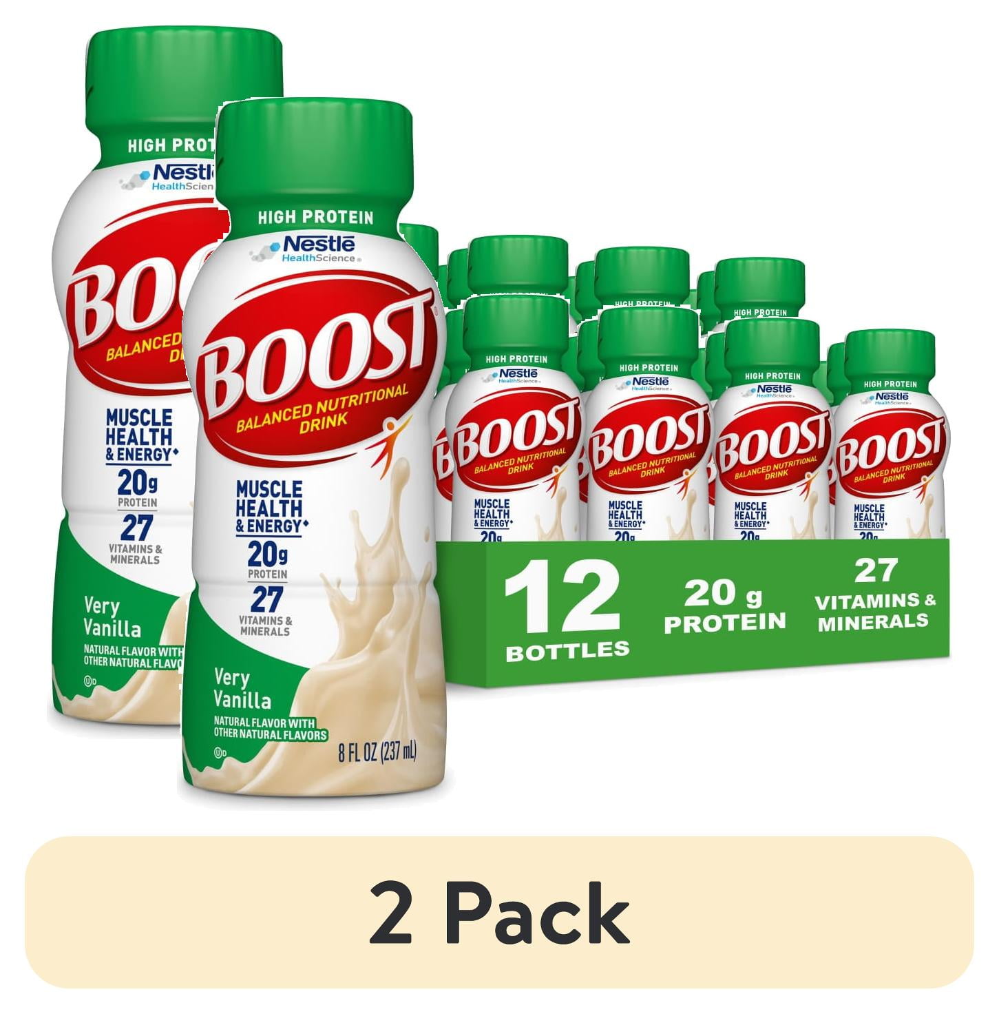 (2 pack) BOOST High Protein Nutritional Drink, Very Vanilla, 20 g ...