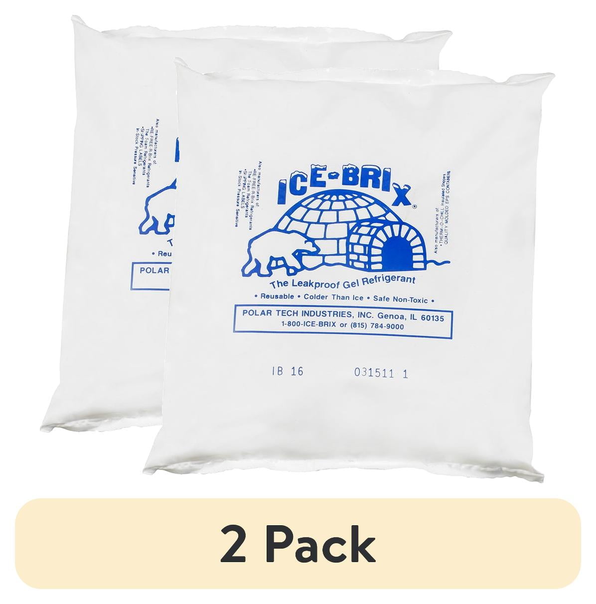 (2 pack) Ice-Brix™ Cold Packs 6-1/4" x 6" x 1" White 18/Case IB16BPD ...