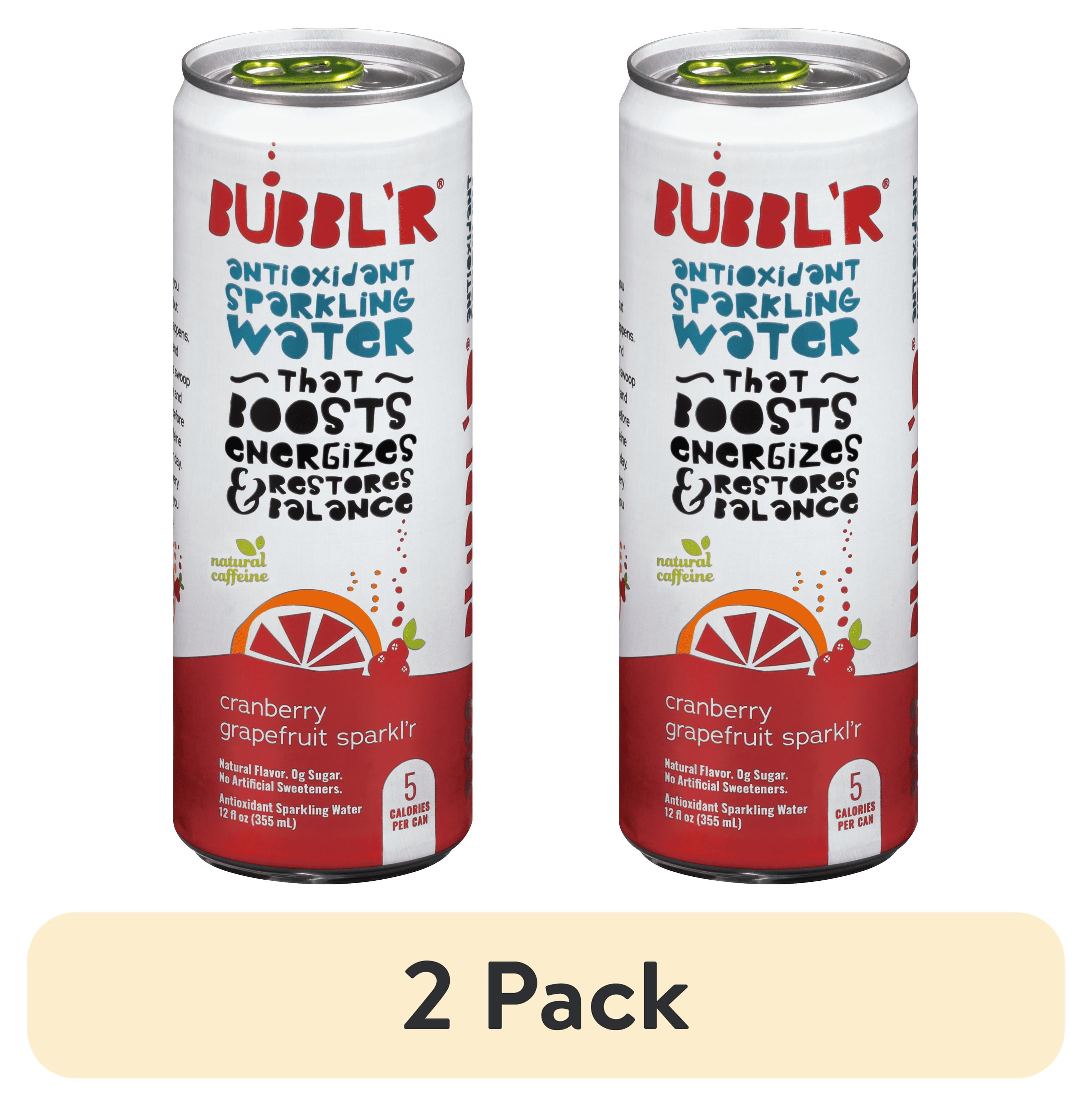 (2 pack) BUBBL'R Antioxidant Sparkling Water, Cranberry Grapefruit ...