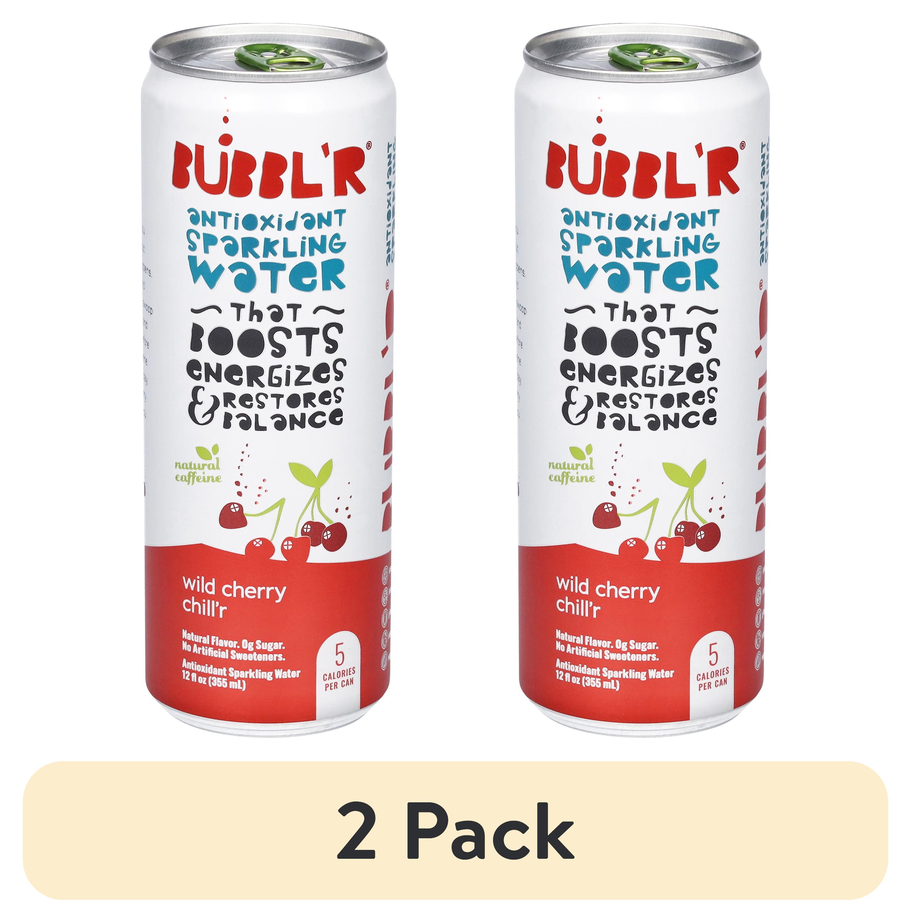(2 pack) BUBBL'R Antioxidant Sparkling Water, wild cherry chill'r, 12 ...