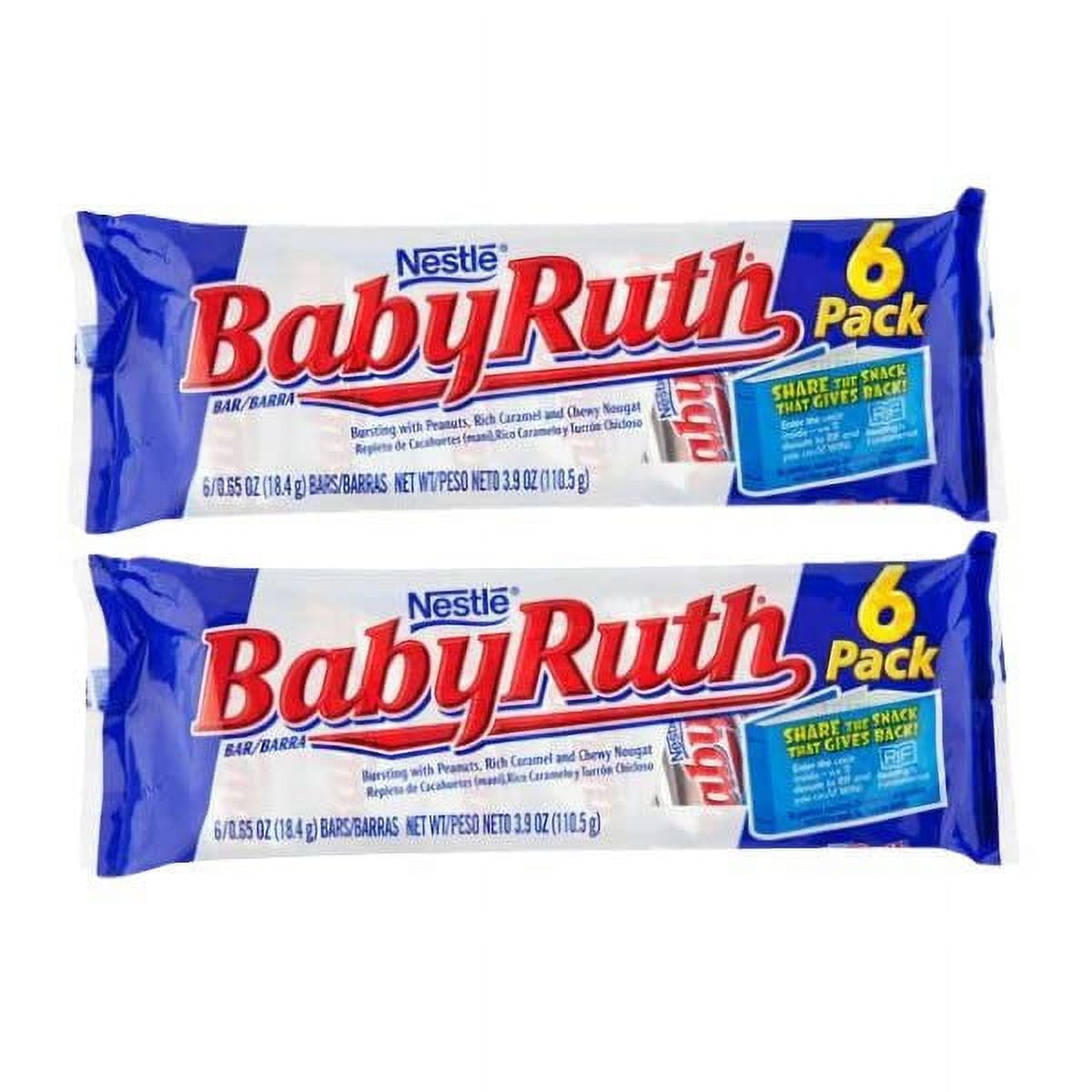 (2 pack) Baby Ruth RRF12 Fun Size, 6 Pack Bar, Dry Roasted Peanuts ...