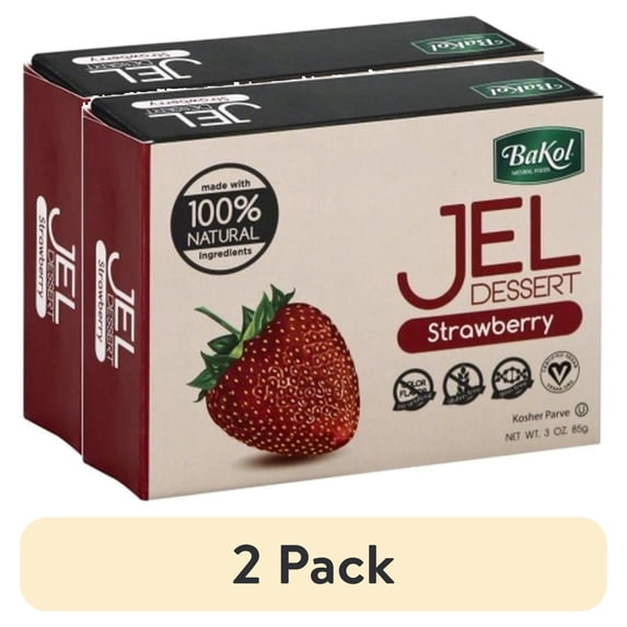 (2 pack) Bakol, 100% Natural Jel Dessert Strawberry, 3 oz - Walmart.com