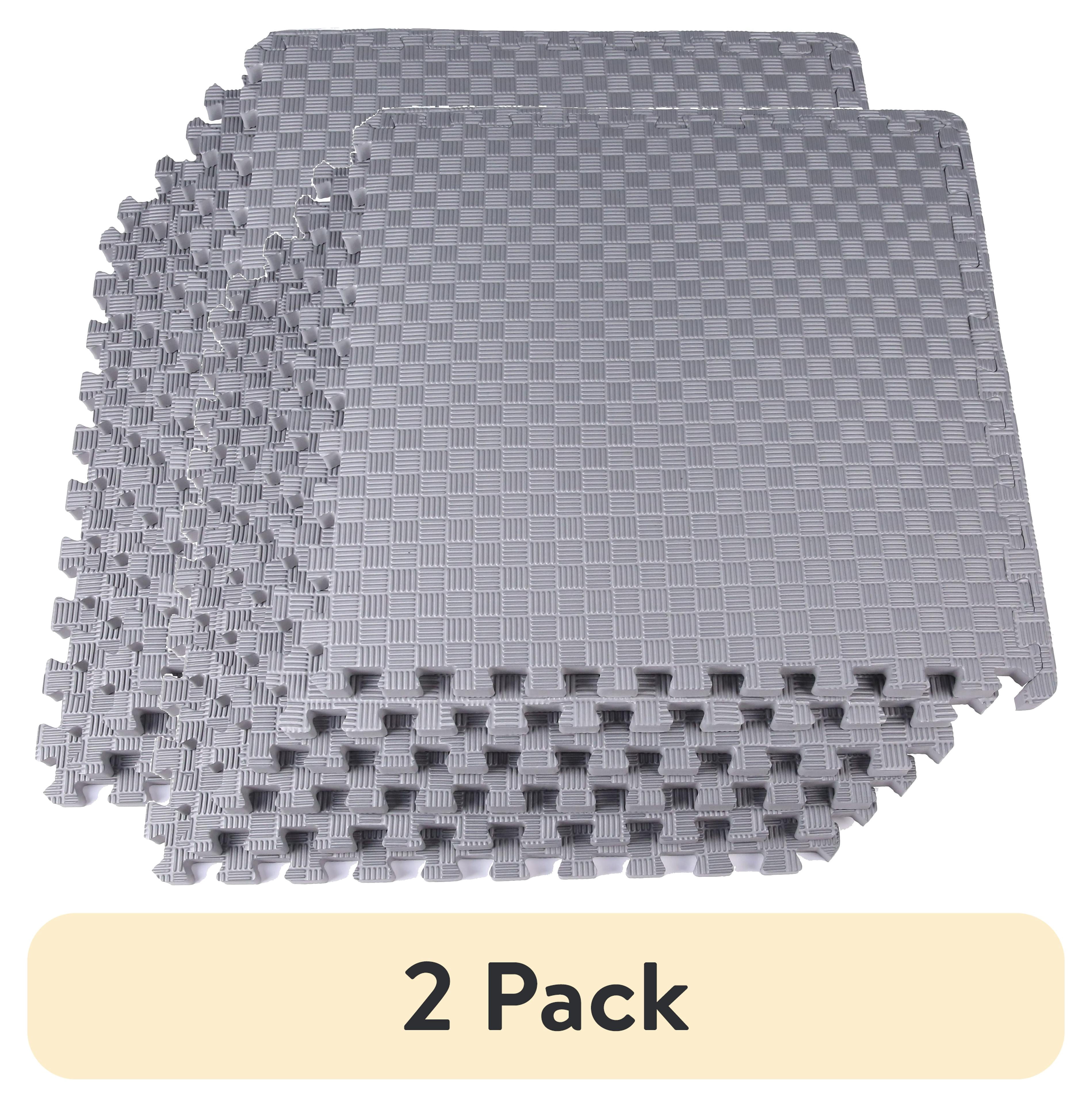 (2 pack) BalanceFrom Gray Foam Interlocking Floor Mats, 6 Piece ...