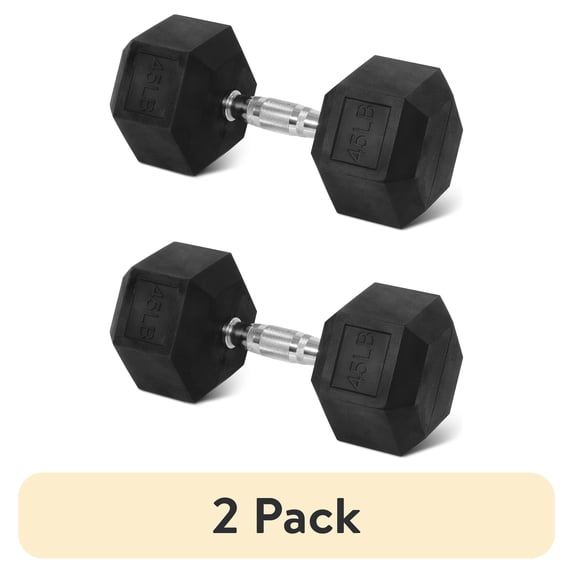 BalanceFrom 45lbs Rubber Hex Dumbbell - Walmart.com