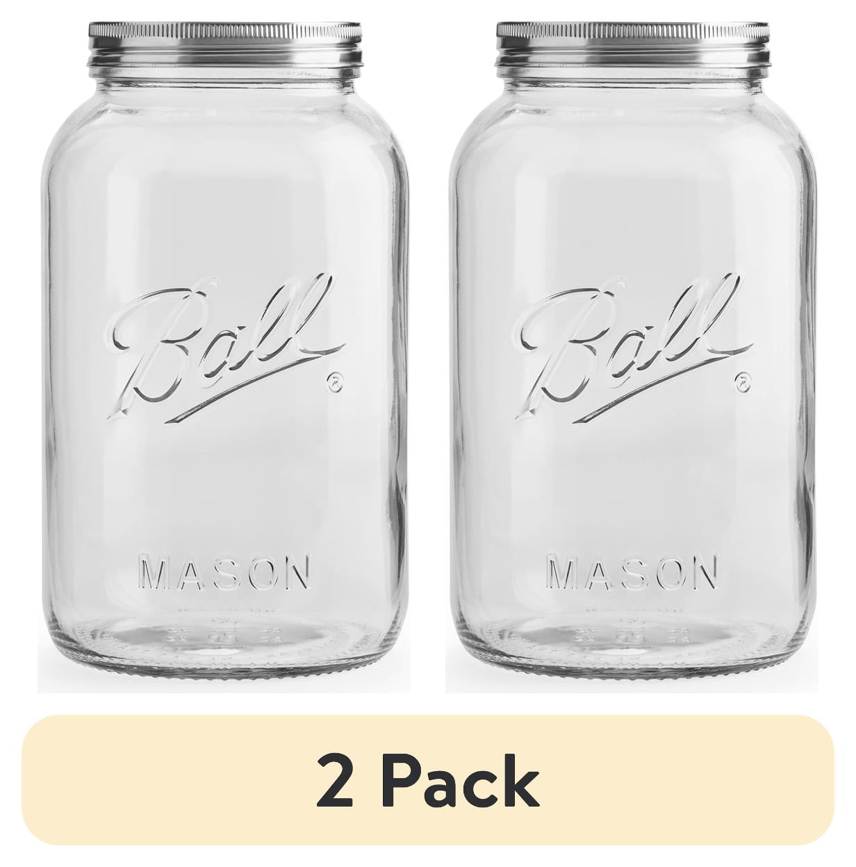 (2 pack) Ball Gallon Mason Jar with Stainless Steel Lid, Airtight Glass ...