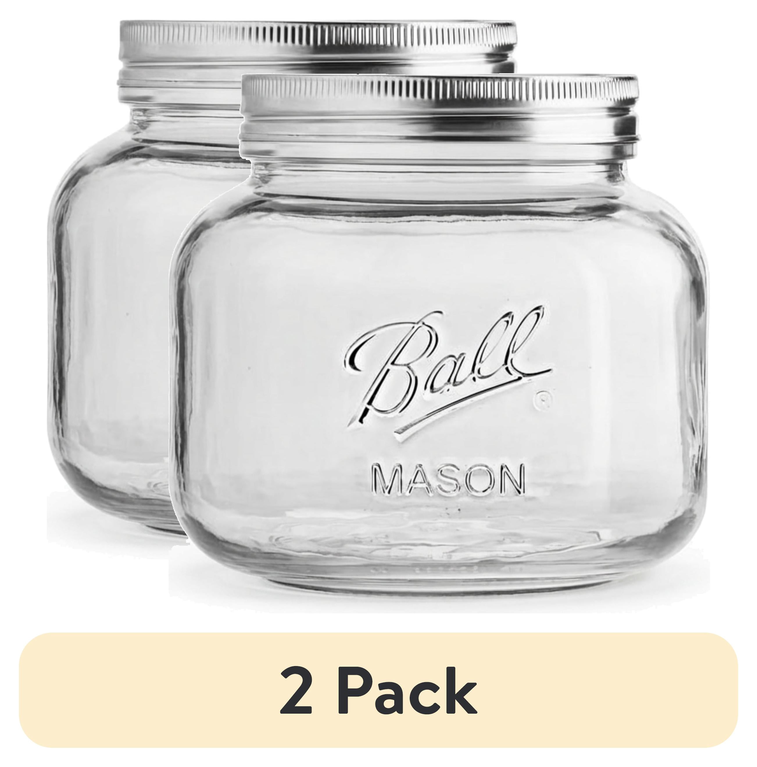 2 Pack Mason Jars - Airtight jars for kitchenware stores - Walmart ...