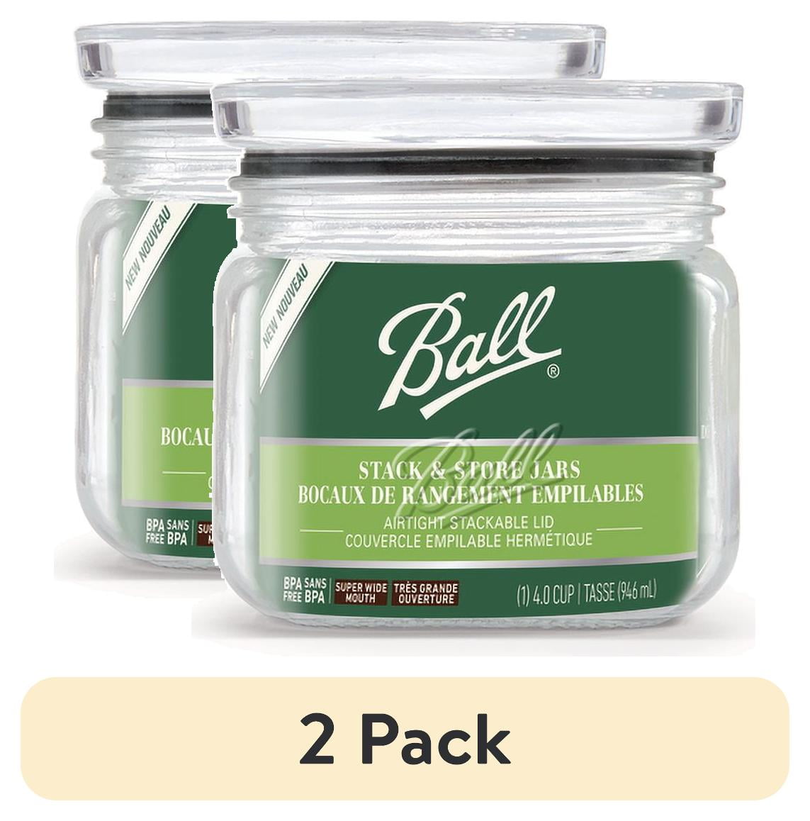 Ball Stack & Store Airtight Quart Glass Storage Jars 2 Pack, 32 oz ...