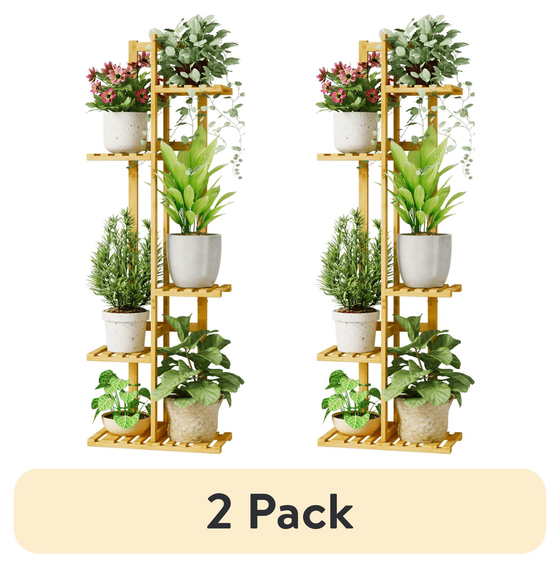 (2 pack) Bamworld 5 Tier Plant Stand Indoor, Small Corner Plant Shelf for Multiple Plants ...