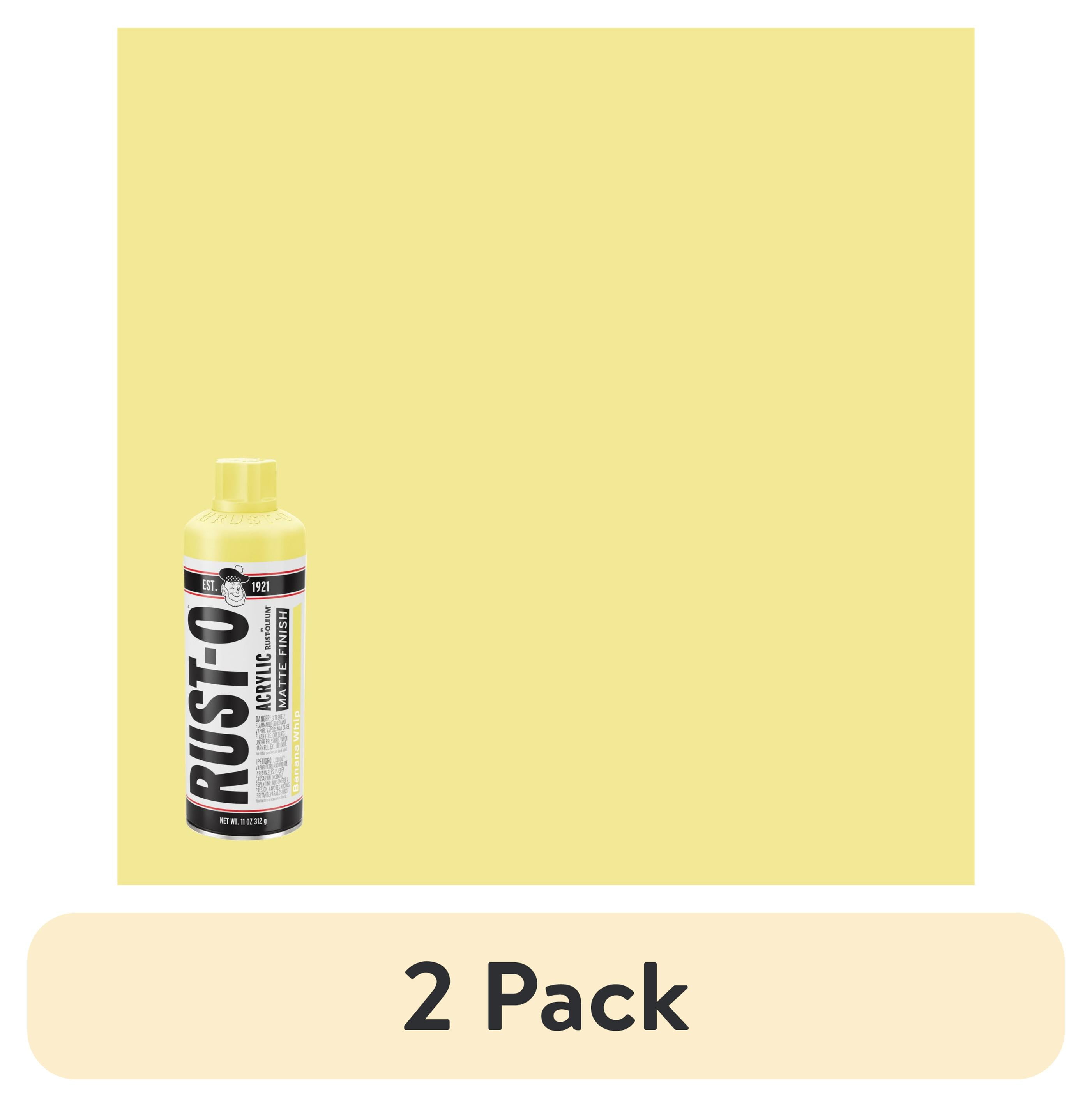 (2 pack) Banana Whip, Rust-Oleum Rust-O Acrylic Matte Spray Paint ...
