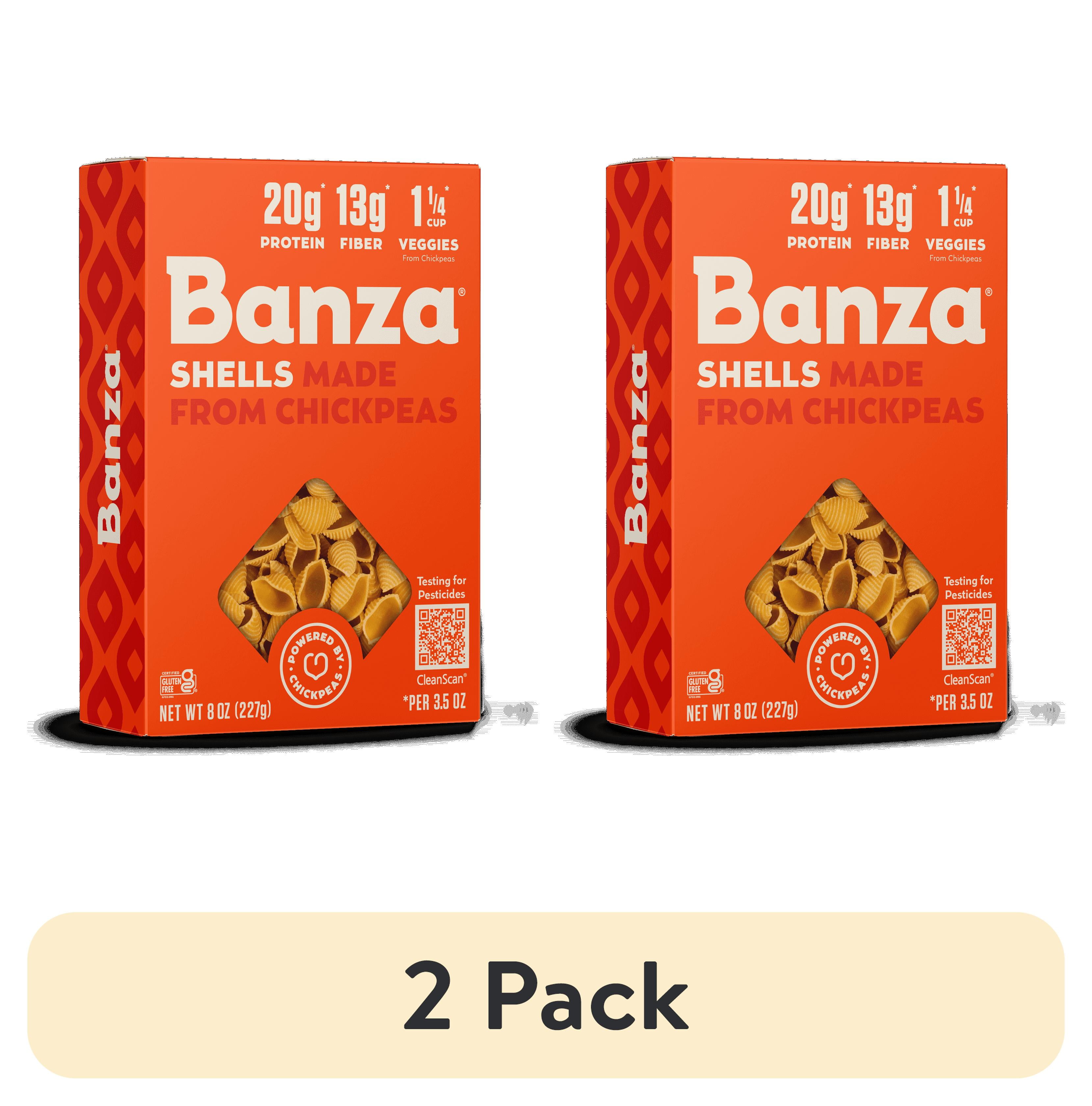 (2 pack) Banza Shells Pasta from Chickpeas - Gluten Free, High Protein ...