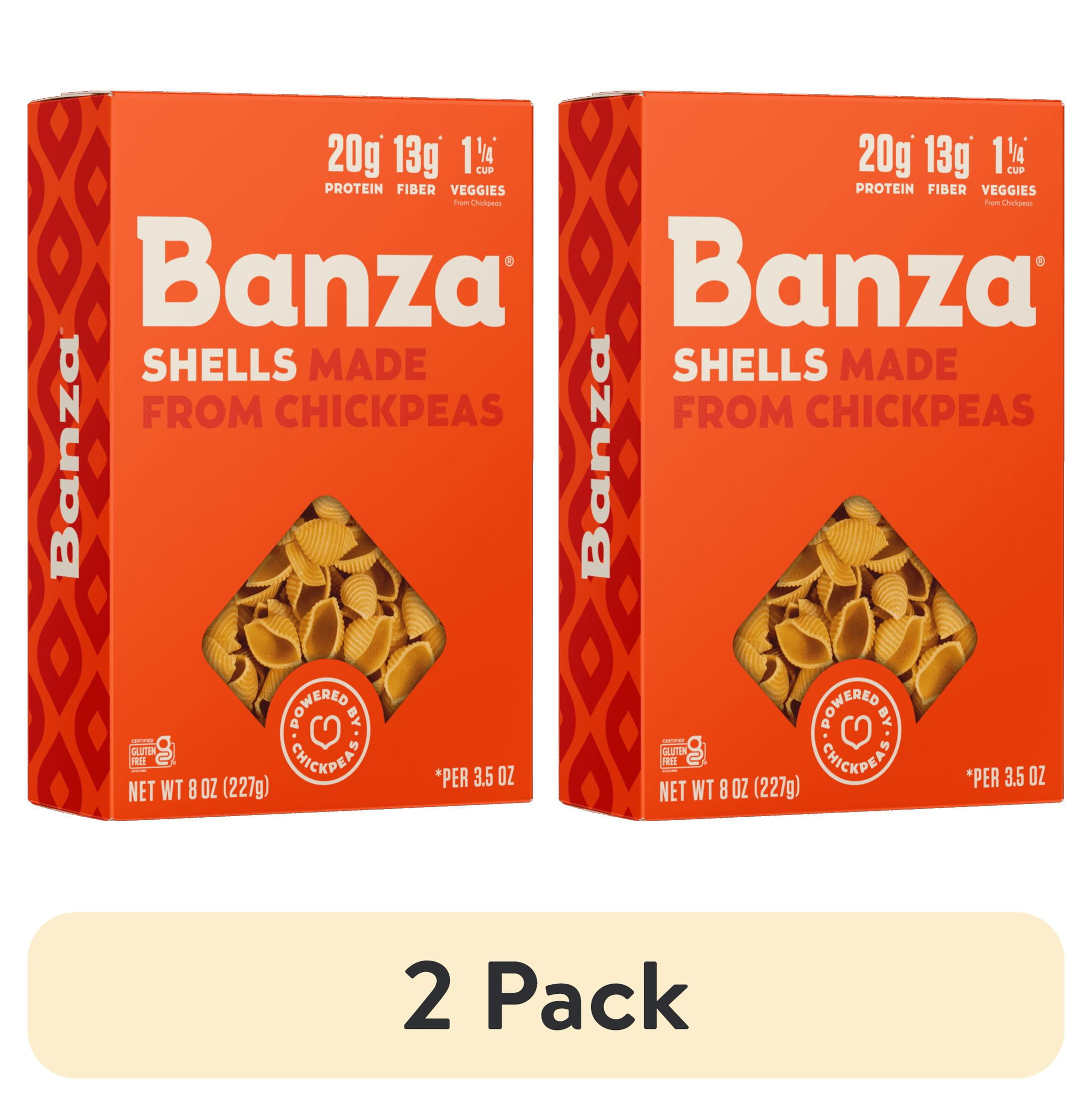 (2 pack) Banza Shells Pasta from Chickpeas - Gluten Free, High Protein ...