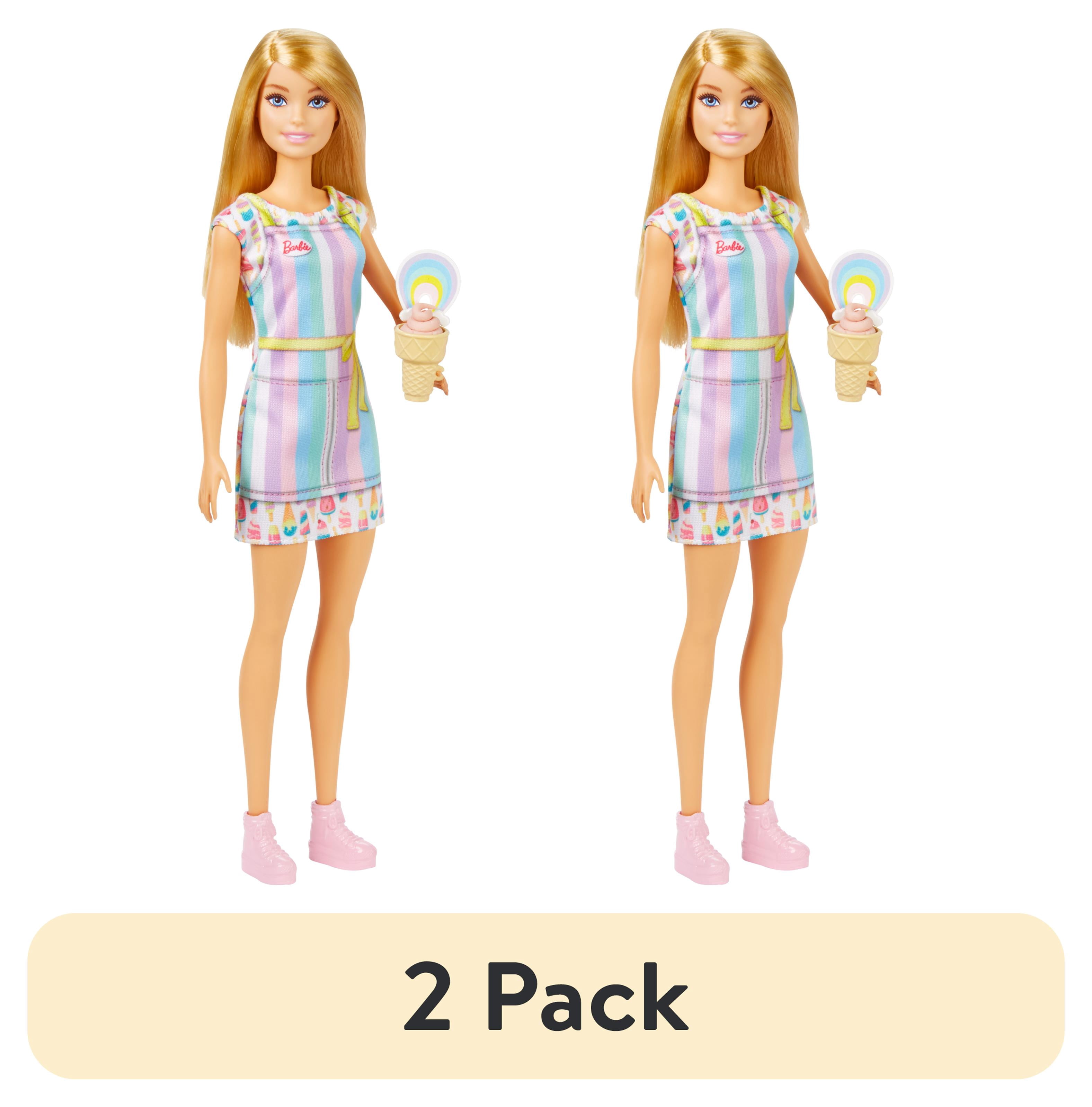 (2 pack) Barbie Careers Ice Cream Shop Playset with Blonde Doll, Ice ...