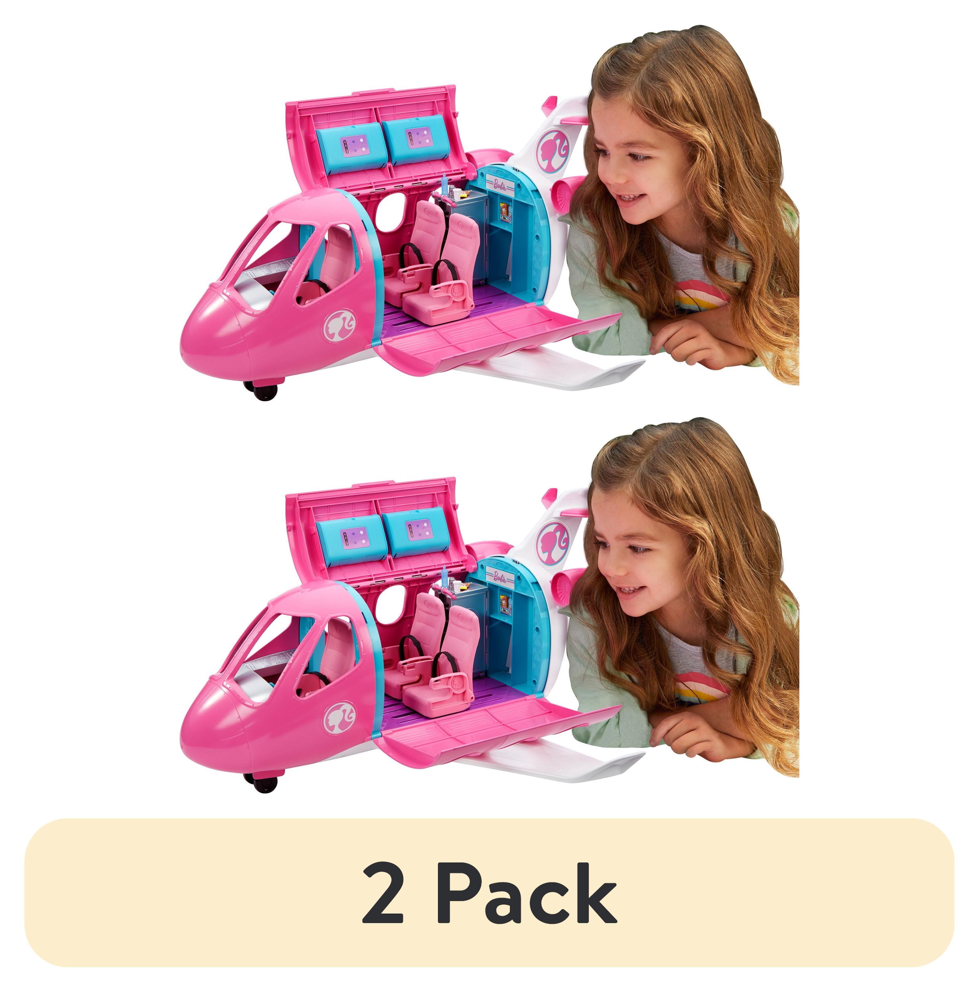 (2 pack) Barbie Dreamplane Airplane Playset with Puppy and Snack Cart ...