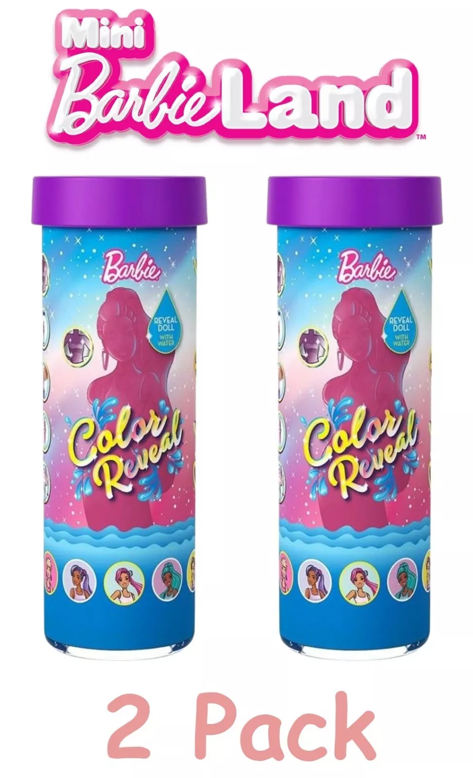 Barbie Mini Color Reveal Doll 1.5-inch with Surprise Water Unboxing ...