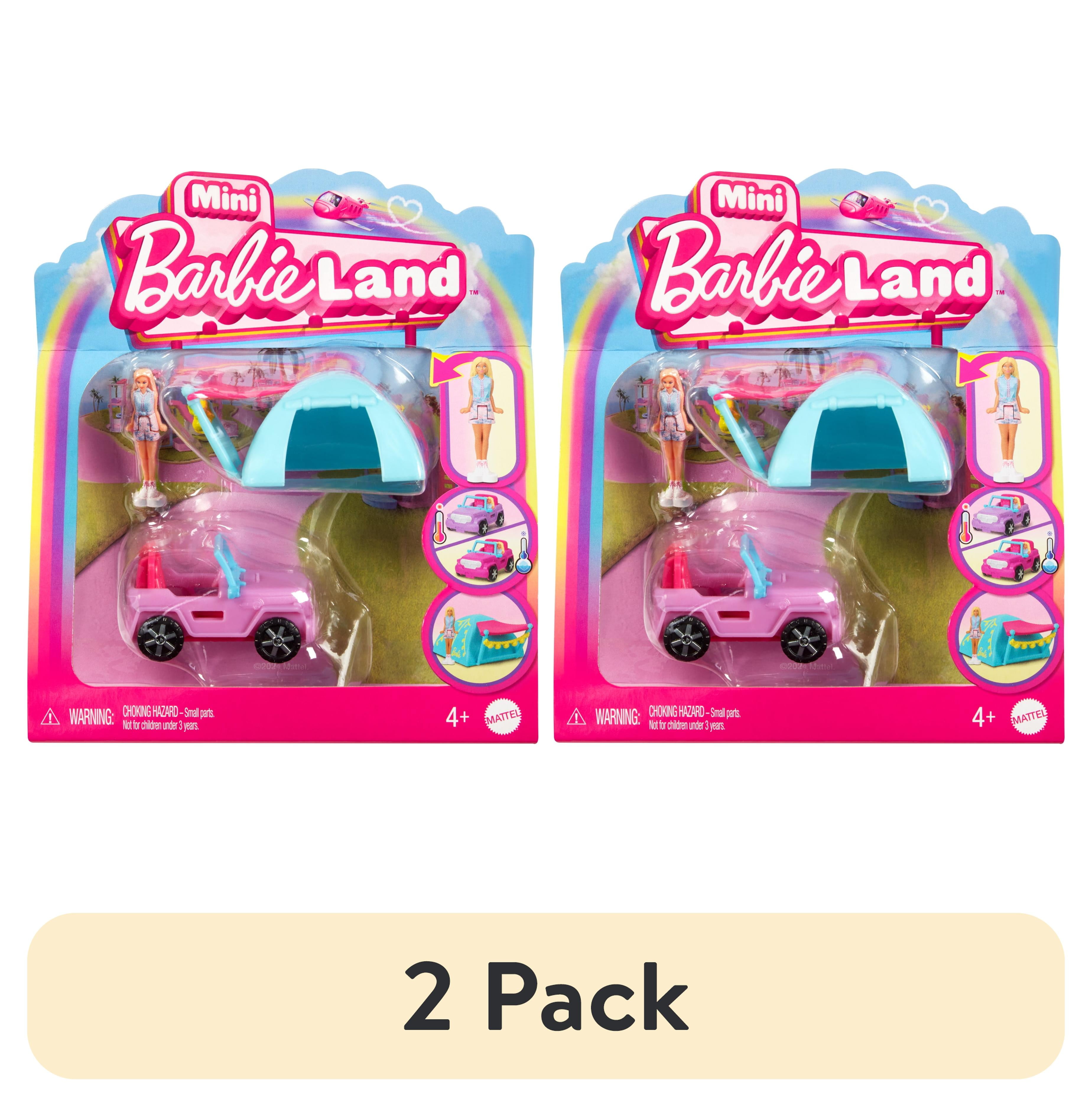 (2 pack) Barbie Mini BarbieLand Doll & Vehicle Set with 1.5-inch Doll ...