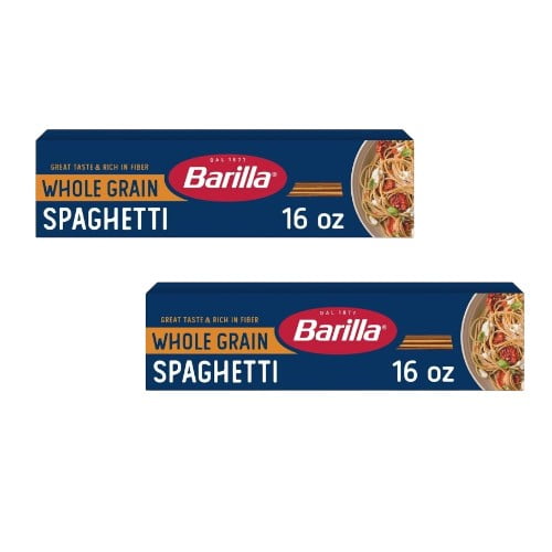 (2 pack) Barilla Whole Grain Spaghetti, 100% Whole Wheat, 16 oz. Box ...