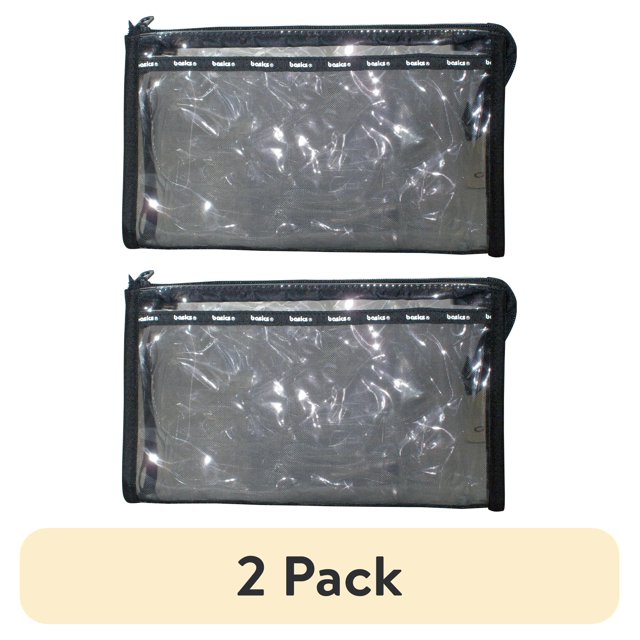 (2 pack) Basics Pvc Large Clutch, Black/Clear - 1 Bag - Walmart ...