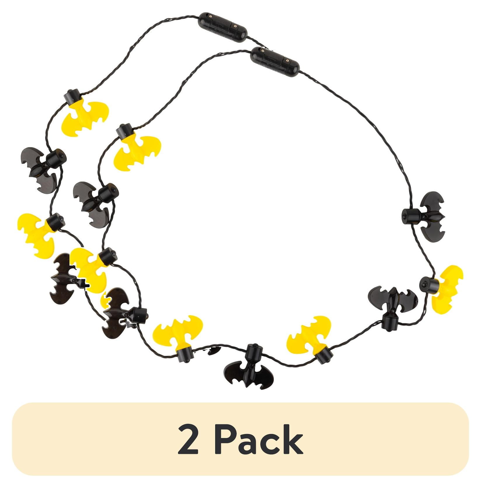 (2 pack) Batman Light Up Necklace, 3 Light Settings for Flashing Yellow ...