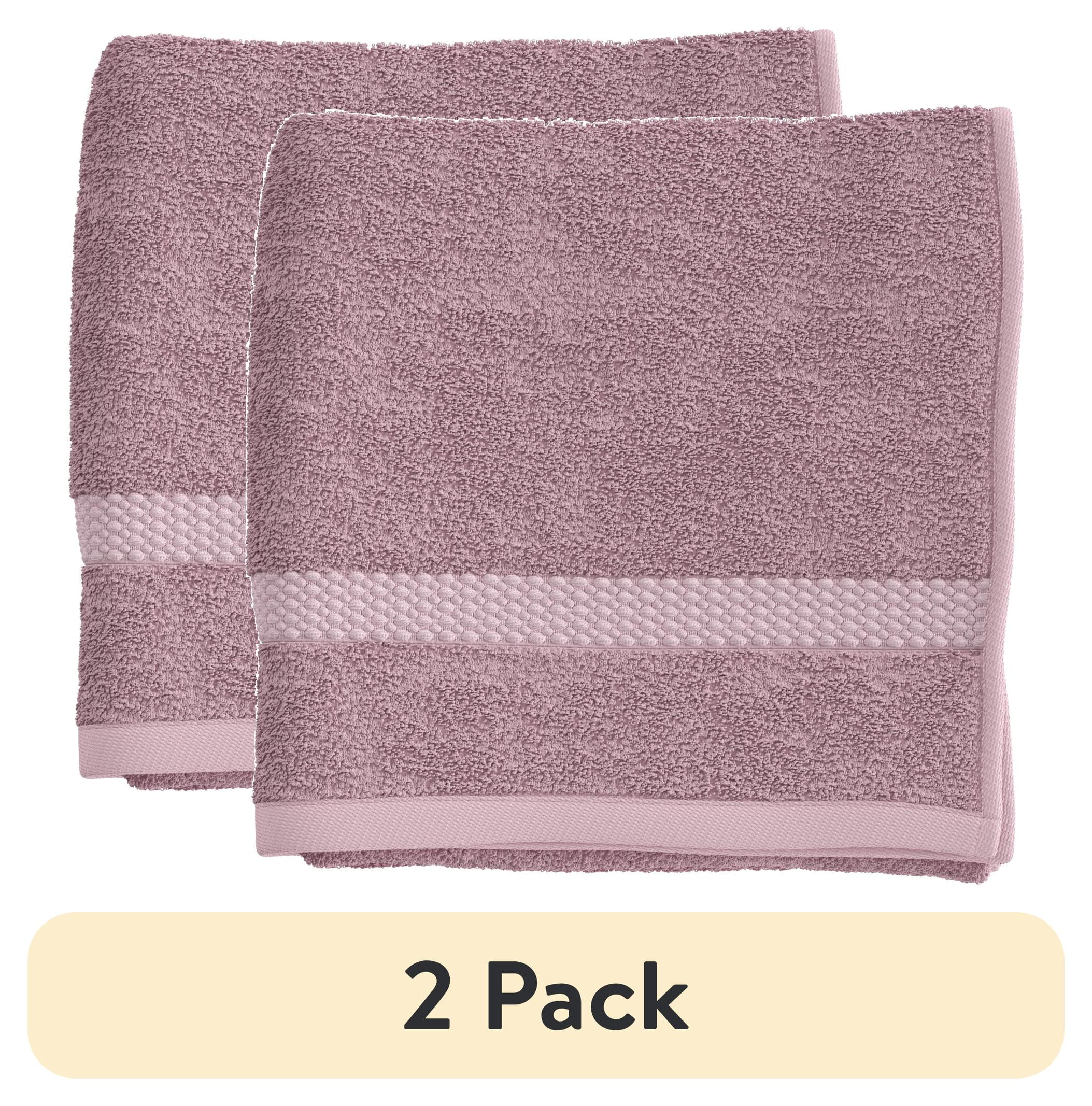 (2 pack) Beautiful Dobby Bath Towel, 56" x 30", Rose Pink by Drew ...