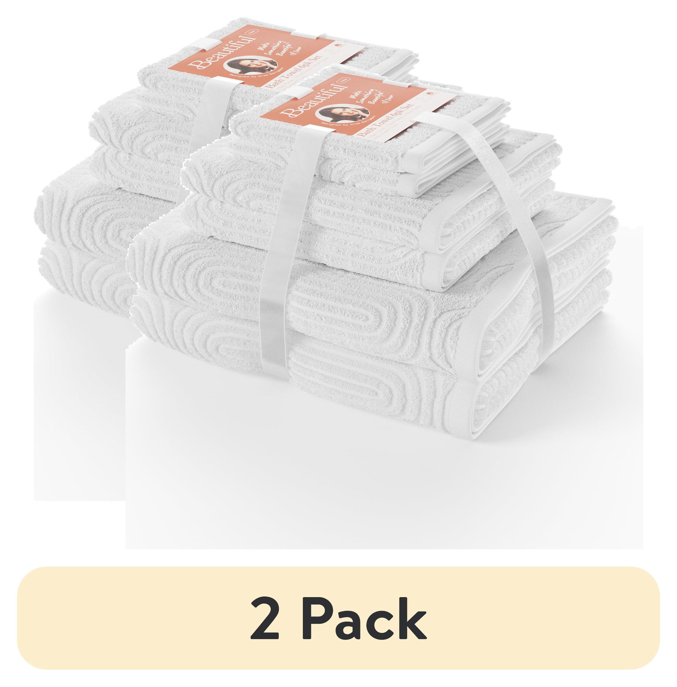 (2 pack) Beautiful Textured 6pk Towel Set, Contains 2 Bath, 2 Hand, 2 ...