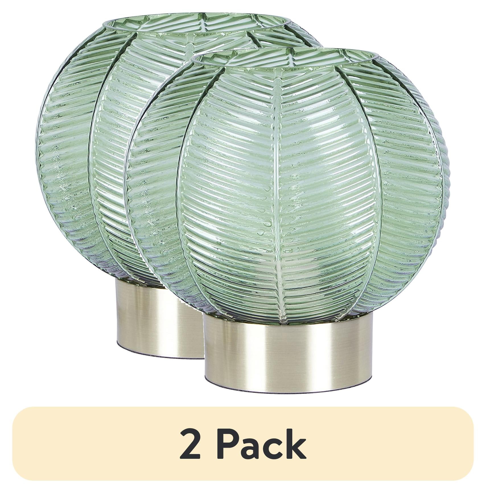 (2 pack) Beautiful by Drew Barrymore 8” Sleek Gold Table Lamp with ...
