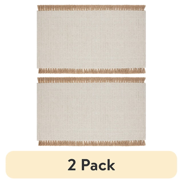 (2 pack) Beautiful Indoor Cotton Jute Accent Rug with Tassels by Drew ...