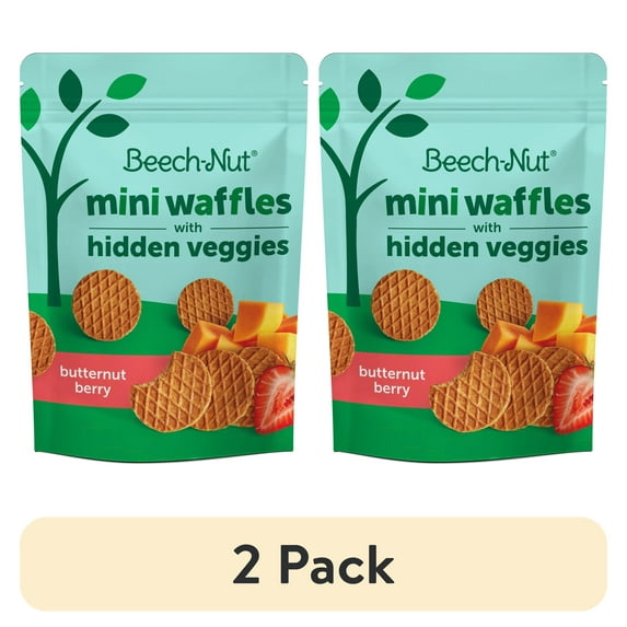 (2 pack) Beech-Nut Mini Waffles Butternut Berry Hidden Veggies Toddler ...