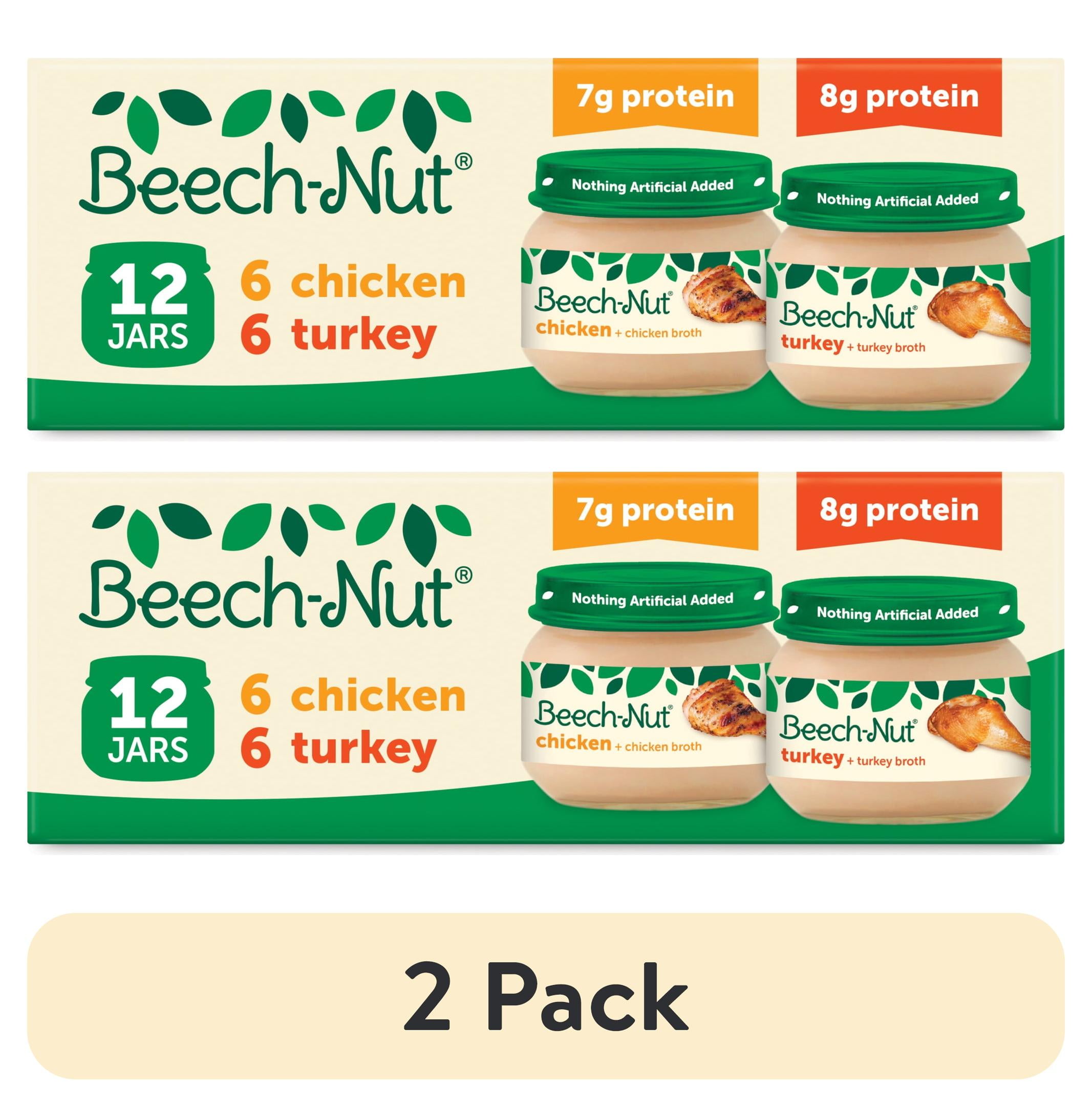 (2 pack) Beech-Nut Stage 1 Meat Baby Food Variety Pack, Chicken ...