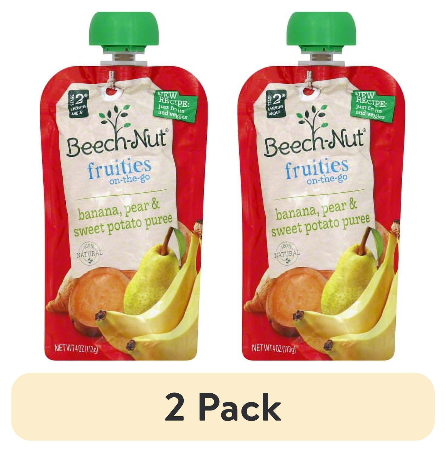 (2 pack) Beech-Nut Stage 2 Fruities On-The-Go Banana, Pear & Sweet ...