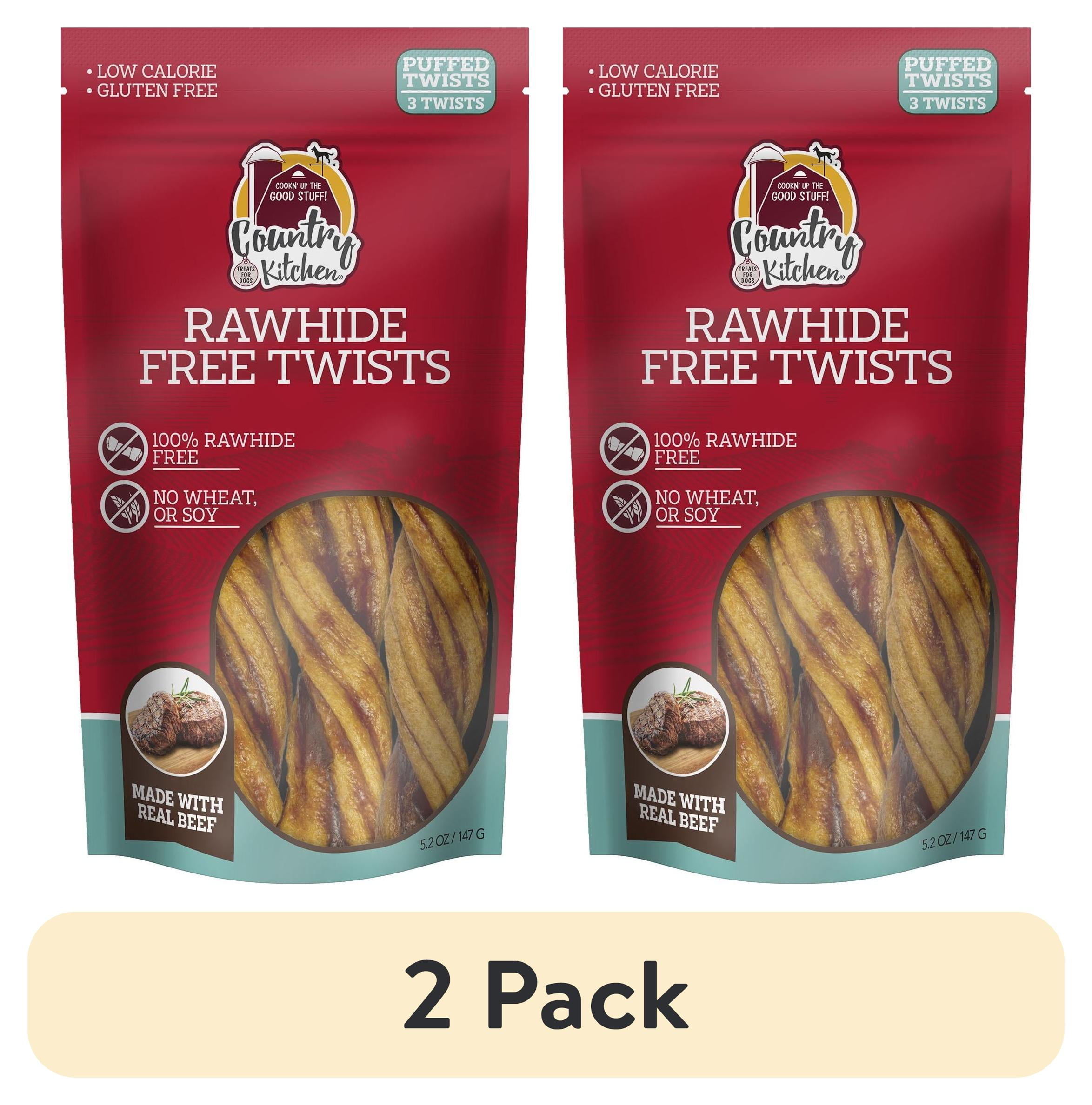 (2 pack) Country Kitchen Beef NoHide Twist Dog Treat: 3ct (5.29oz 150g ...