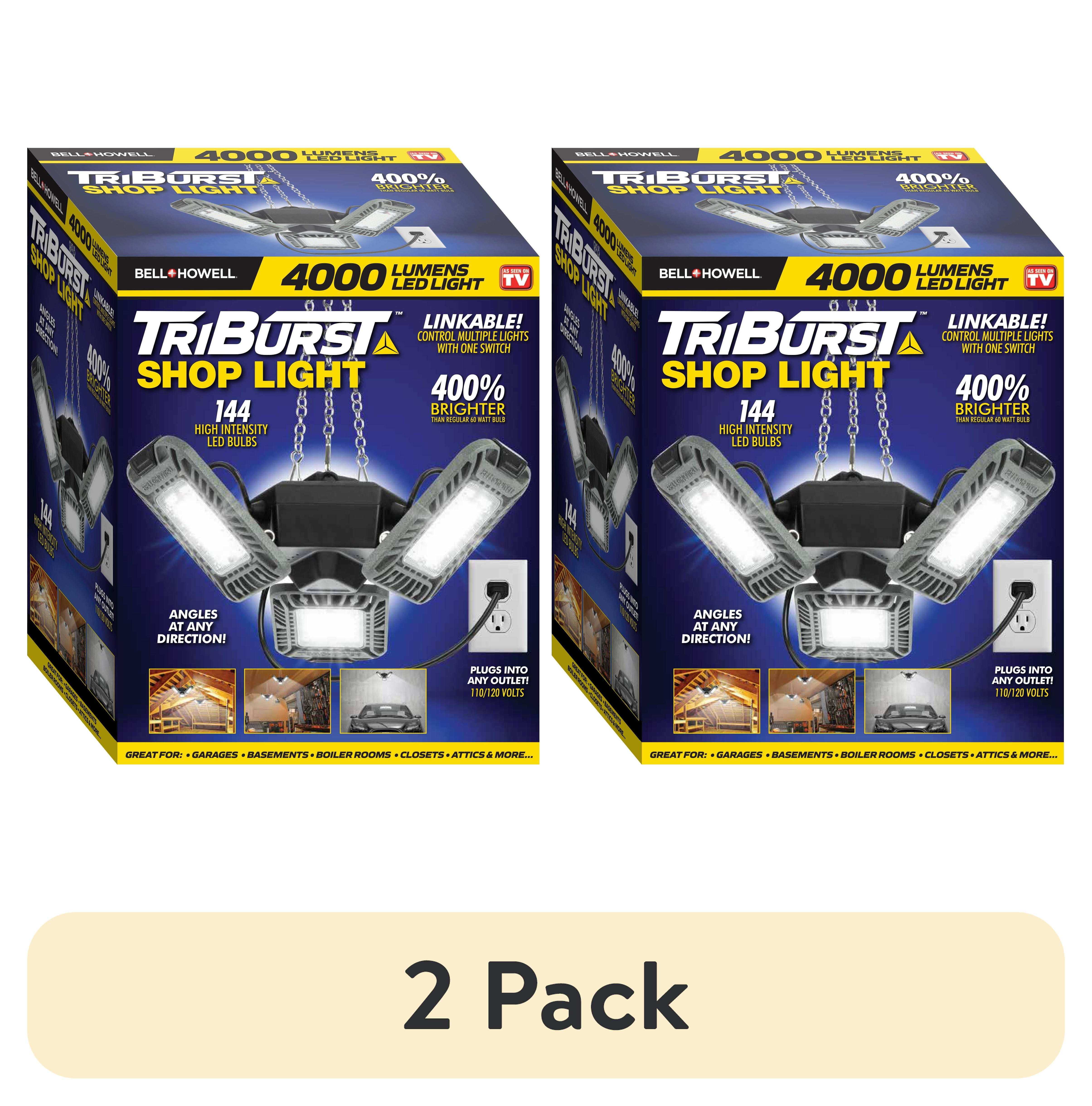 (2 pack) Bell + Howell TriBurst Garage Lights 144 LED Bulb 4000 Lumens ...