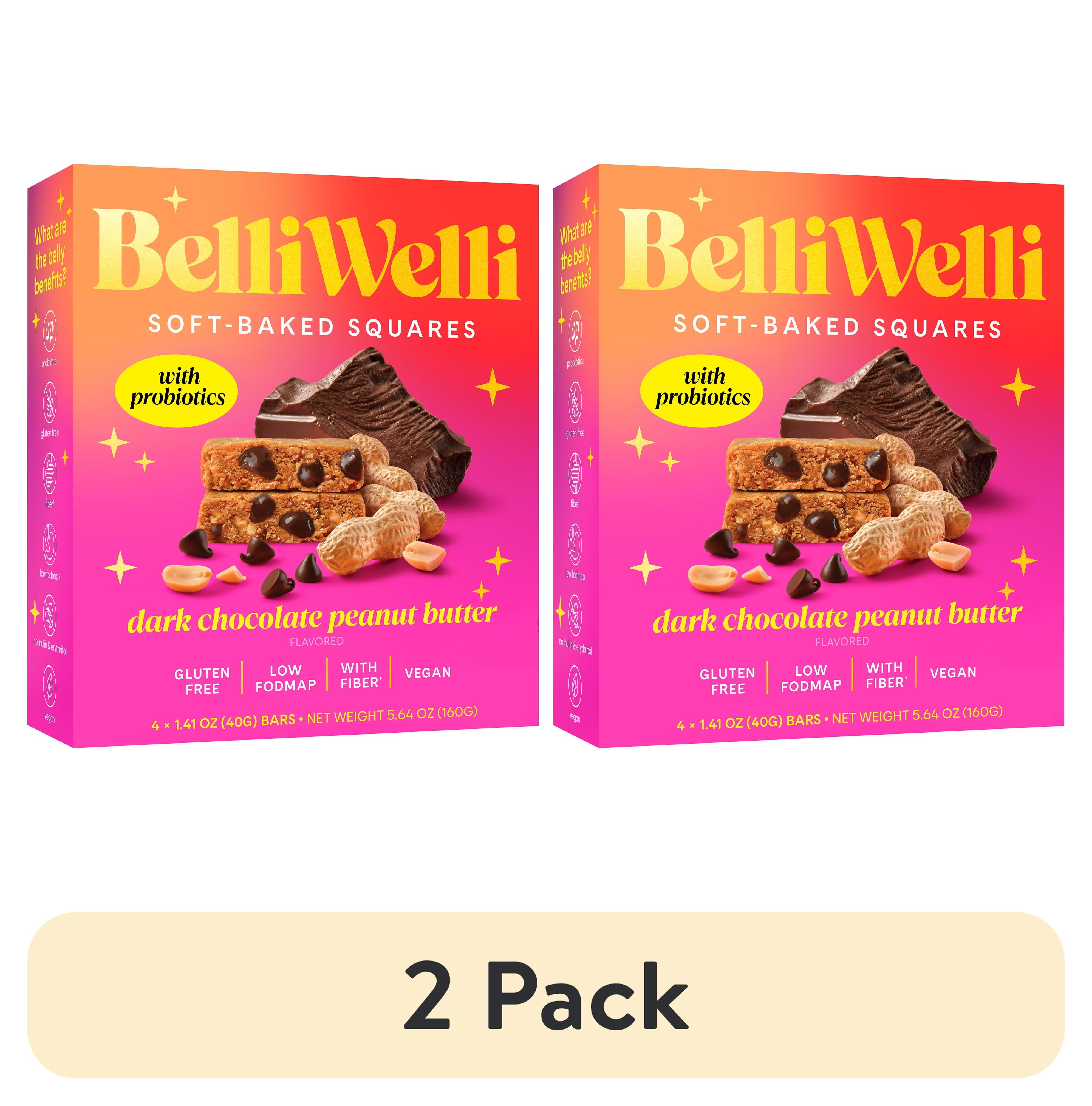 (2 pack) BelliWelli, Dark Chocolate Peanut Butter, Soft-Baked Probiotic ...
