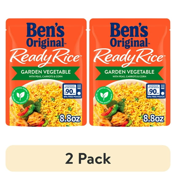 (2 pack) Ben's Original Ready Rice Garden Vegetable Flavored Rice, Easy ...