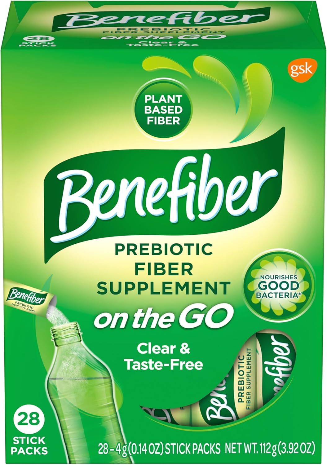 (2 pack) Benefiber Plant-Based Prebiotic Fiber Supplement, Clear and ...