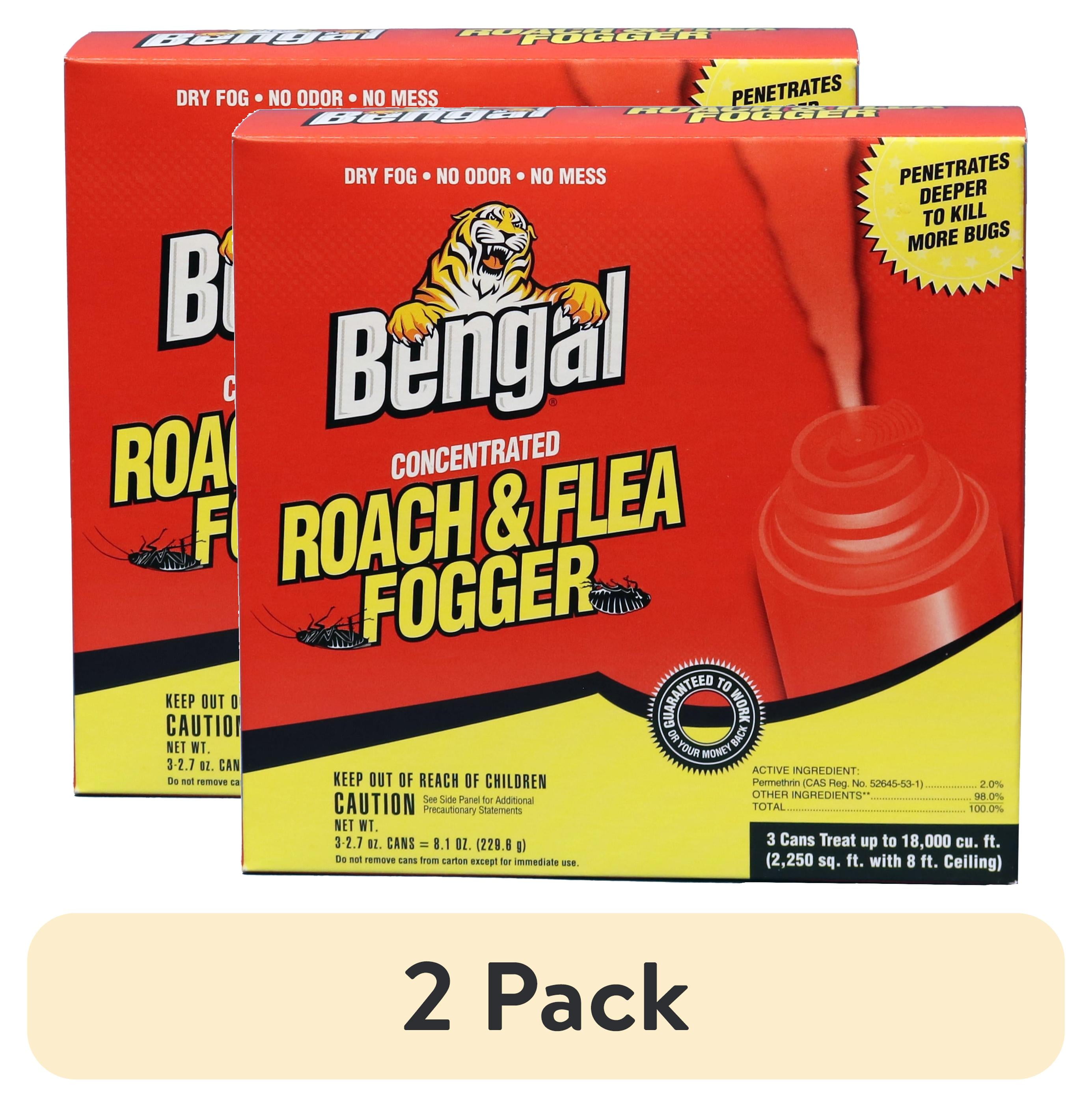 (2 pack) Bengal Roach & Flea Fogger, 3 count, 2.7 oz cans - Walmart.com