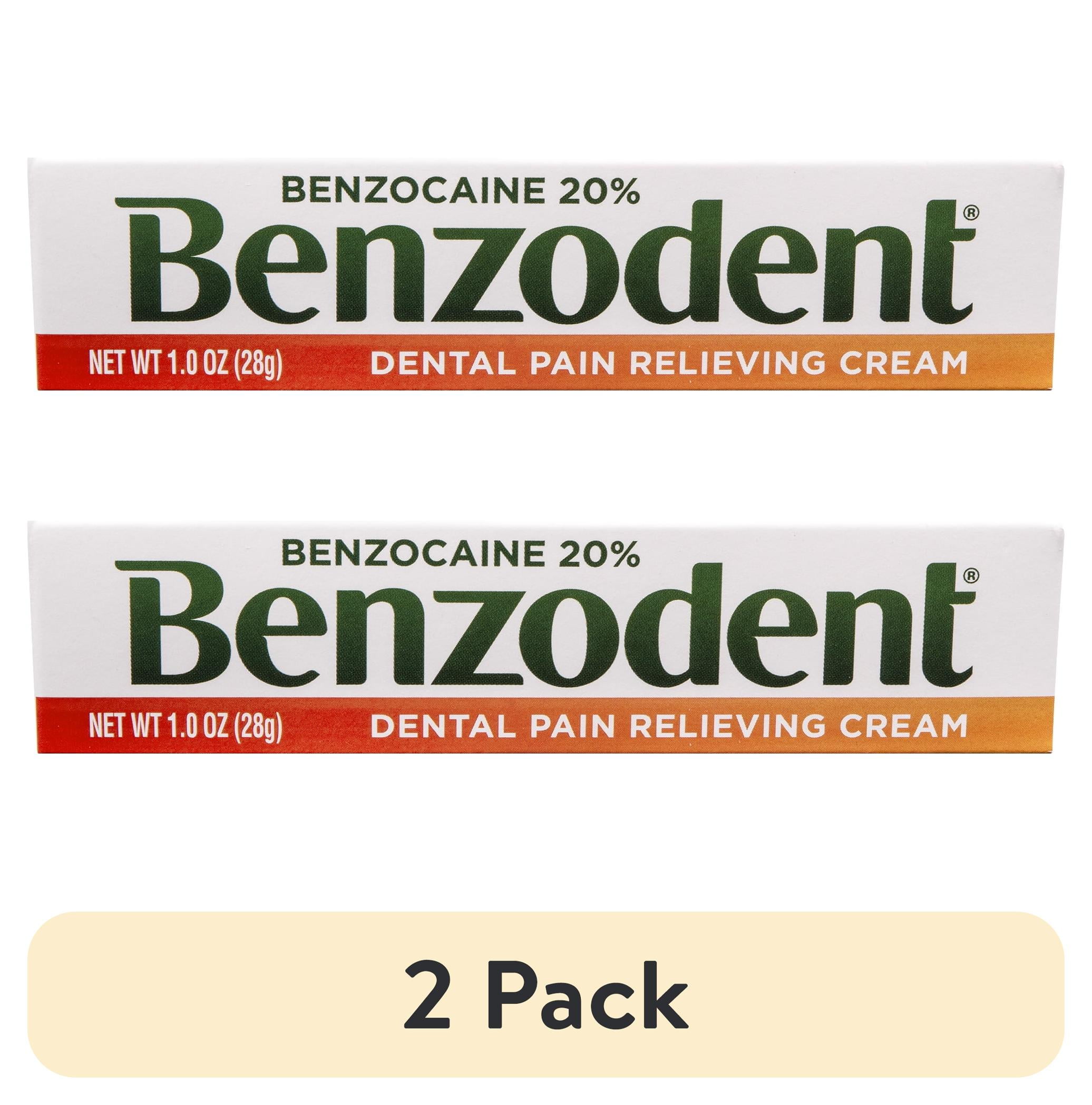 (2 pack) Benzodent Dental Pain Relieving Cream, Denture Tooth and Gum ...