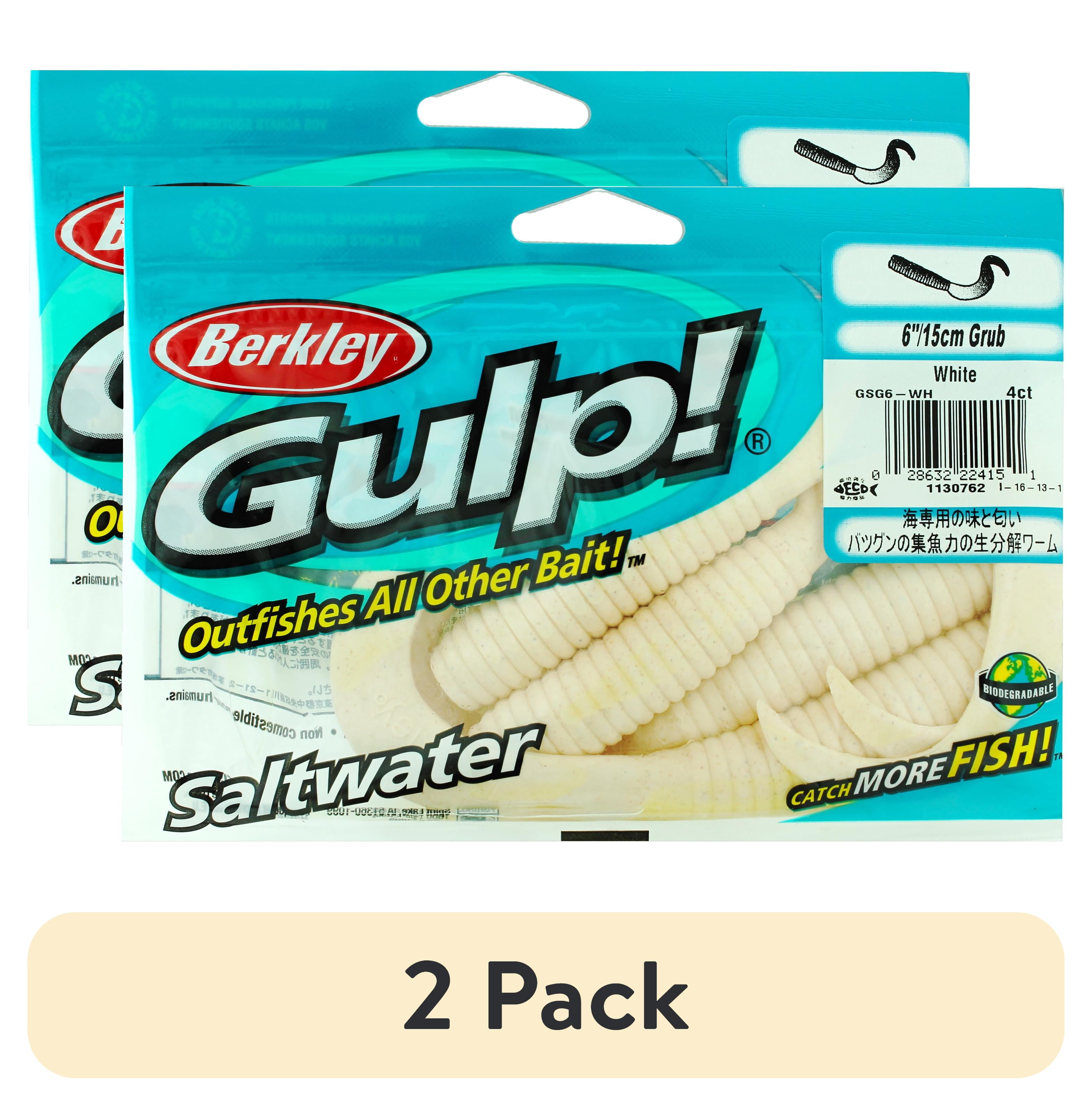(2 pack) Berkley Gulp! Saltwater 6" Grub, White - Walmart.com