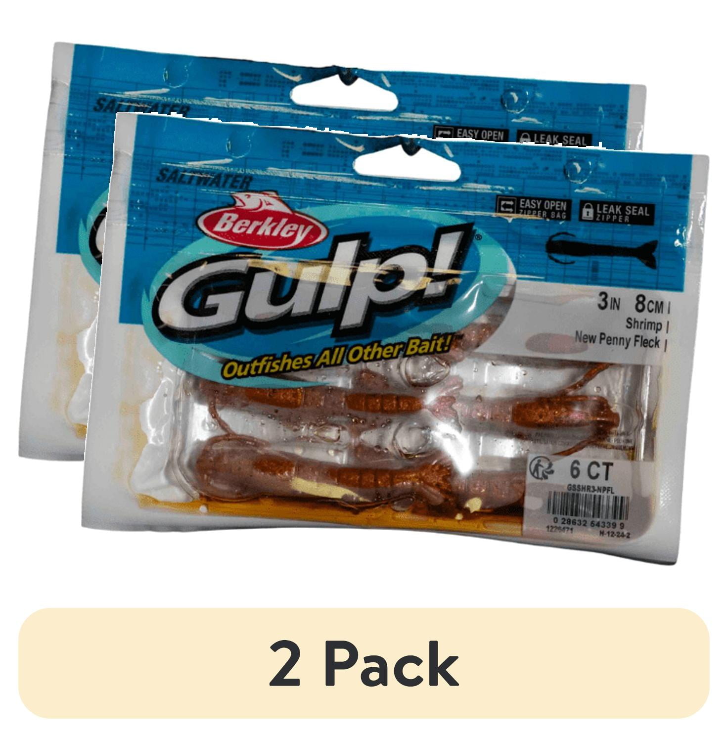 Gulp! 2 Pack Saltwater Shrimp Soft Bait 3 Inch New Penny Fleck Live ...