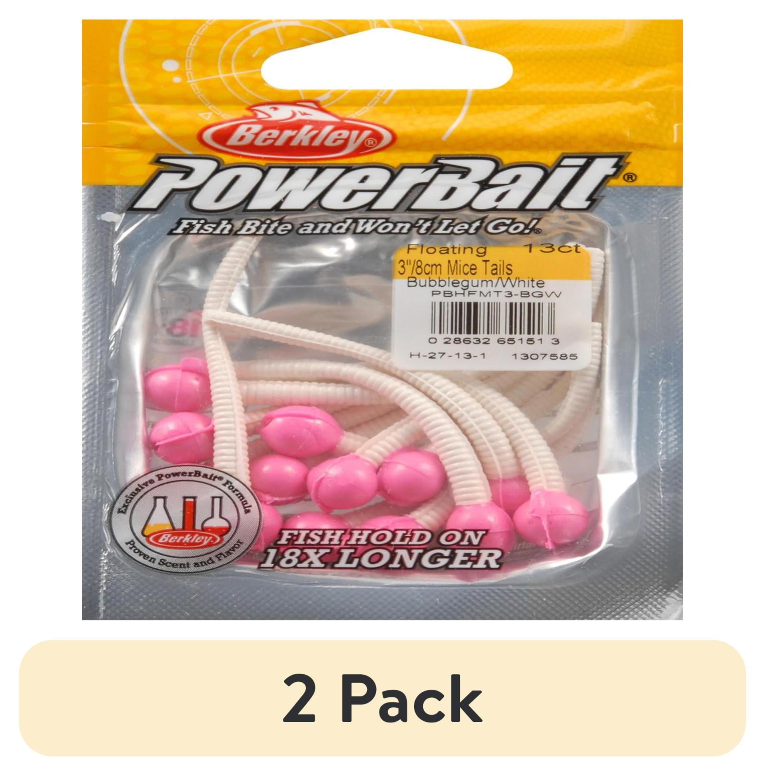 (2 pack) Berkley PowerBait Floating Mice Tails Fishing Bait, Bubblegum ...